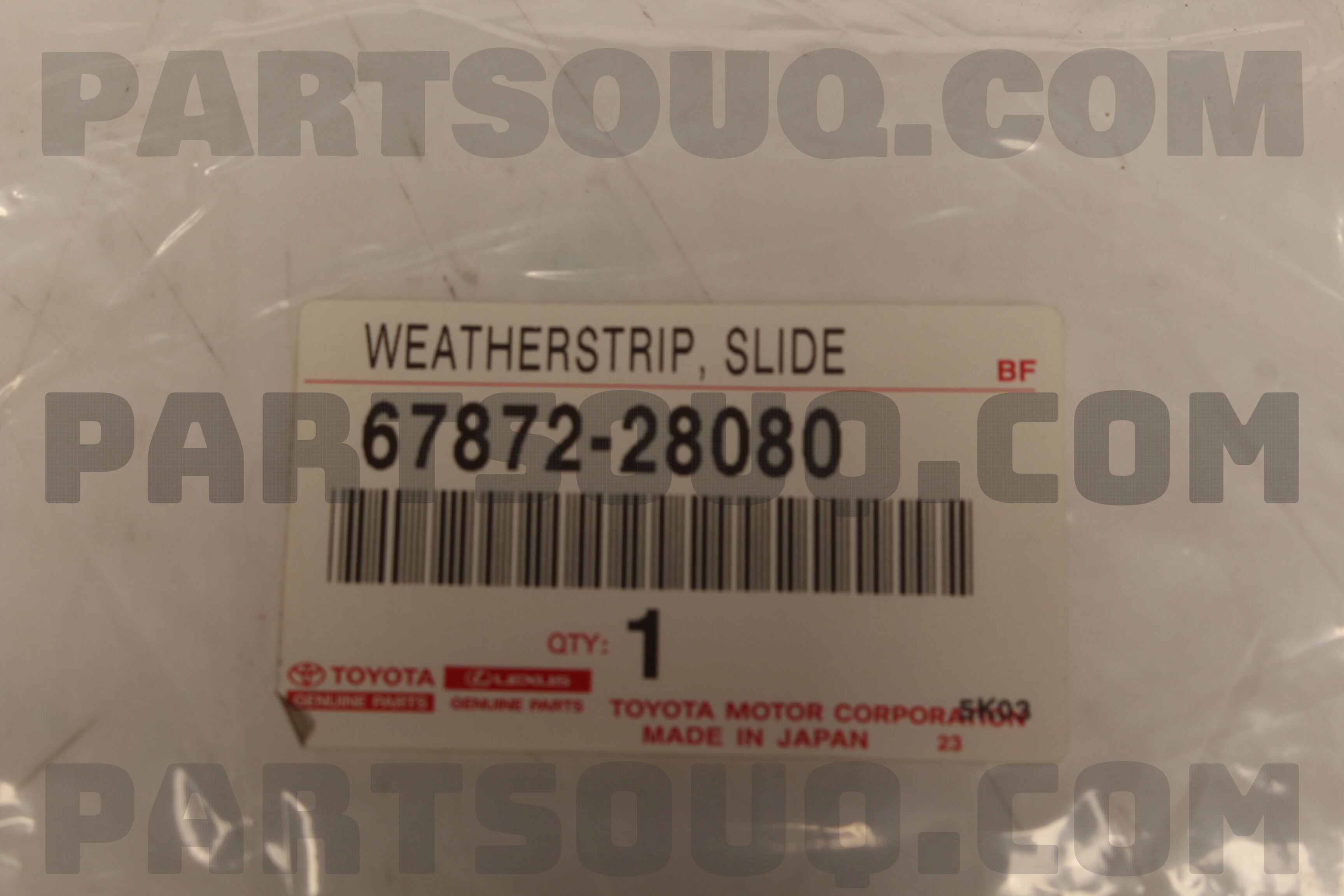 WEATHERSTRIP, SLIDE DOOR, LH 6787228080 | Toyota Parts | PartSouq