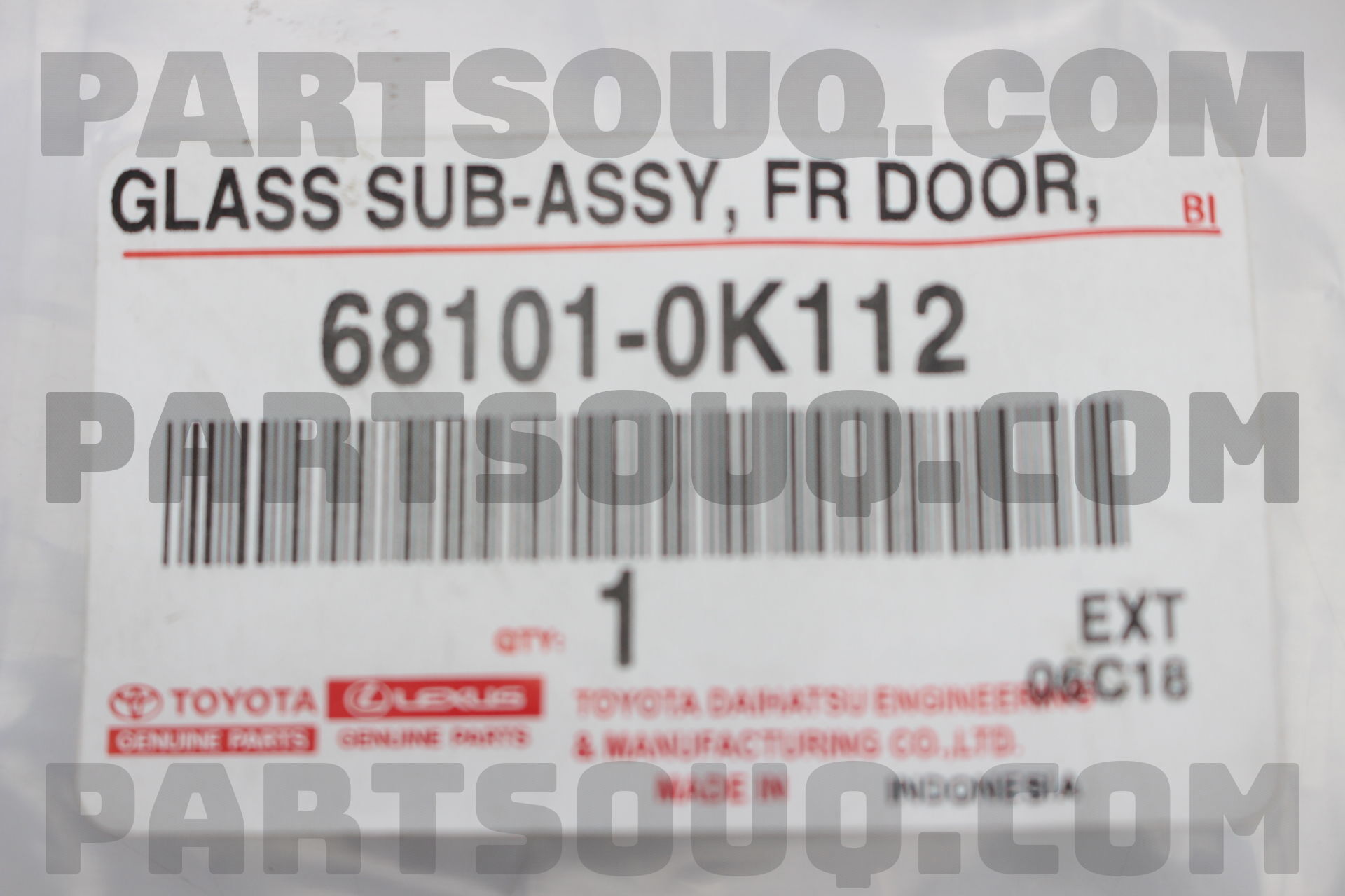 GLASS SUB-ASSY, FRONT DOOR, RH 681010K112 | Toyota Parts | PartSouq