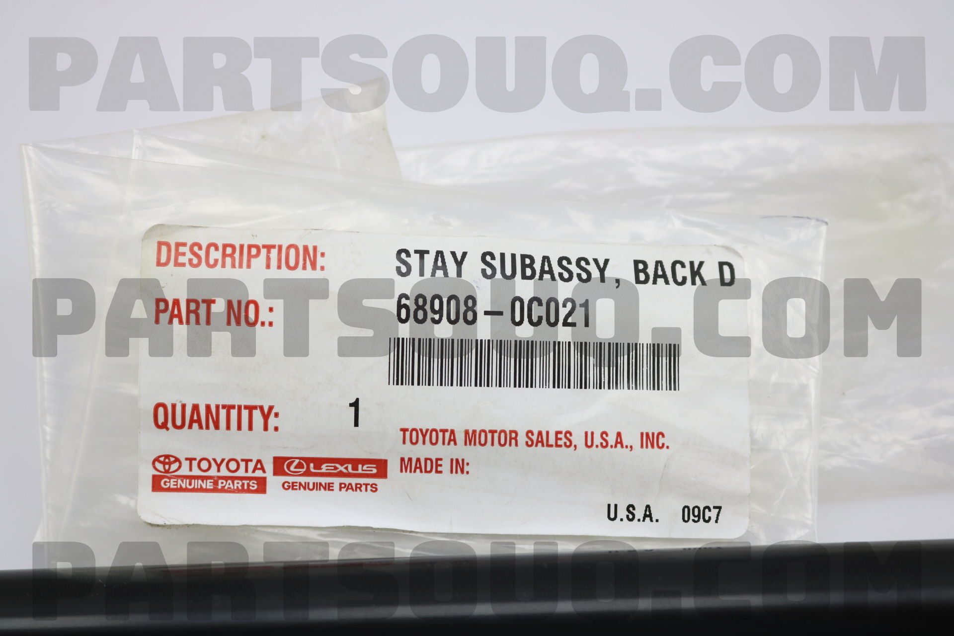 STAY SUB-ASSY, BACK DOOR DAMPER, LH 689080C021 | Toyota Parts | PartSouq