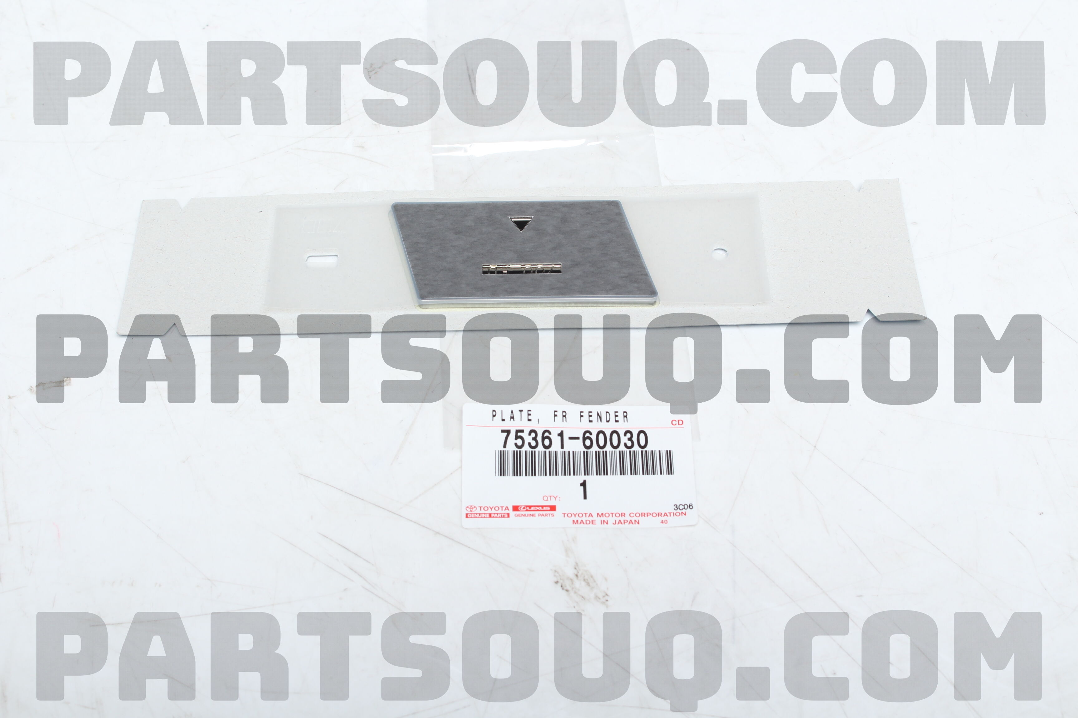 PLATE, FRONT FENDER NAME, NO.1 7536160030 | Toyota Parts | PartSouq