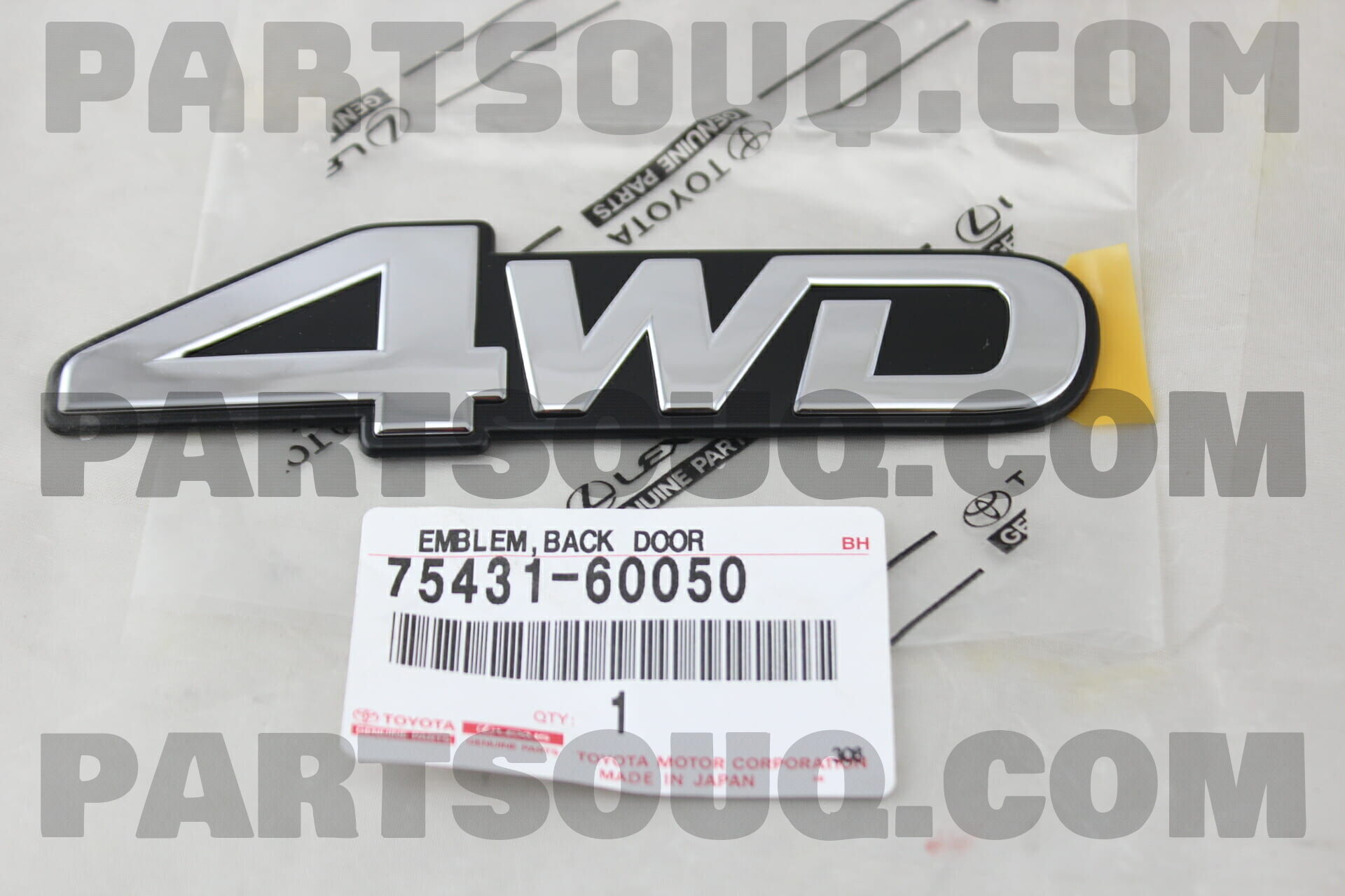EMBLEM, BACK DOOR, NO.1 7543160050 | Toyota Parts | PartSouq