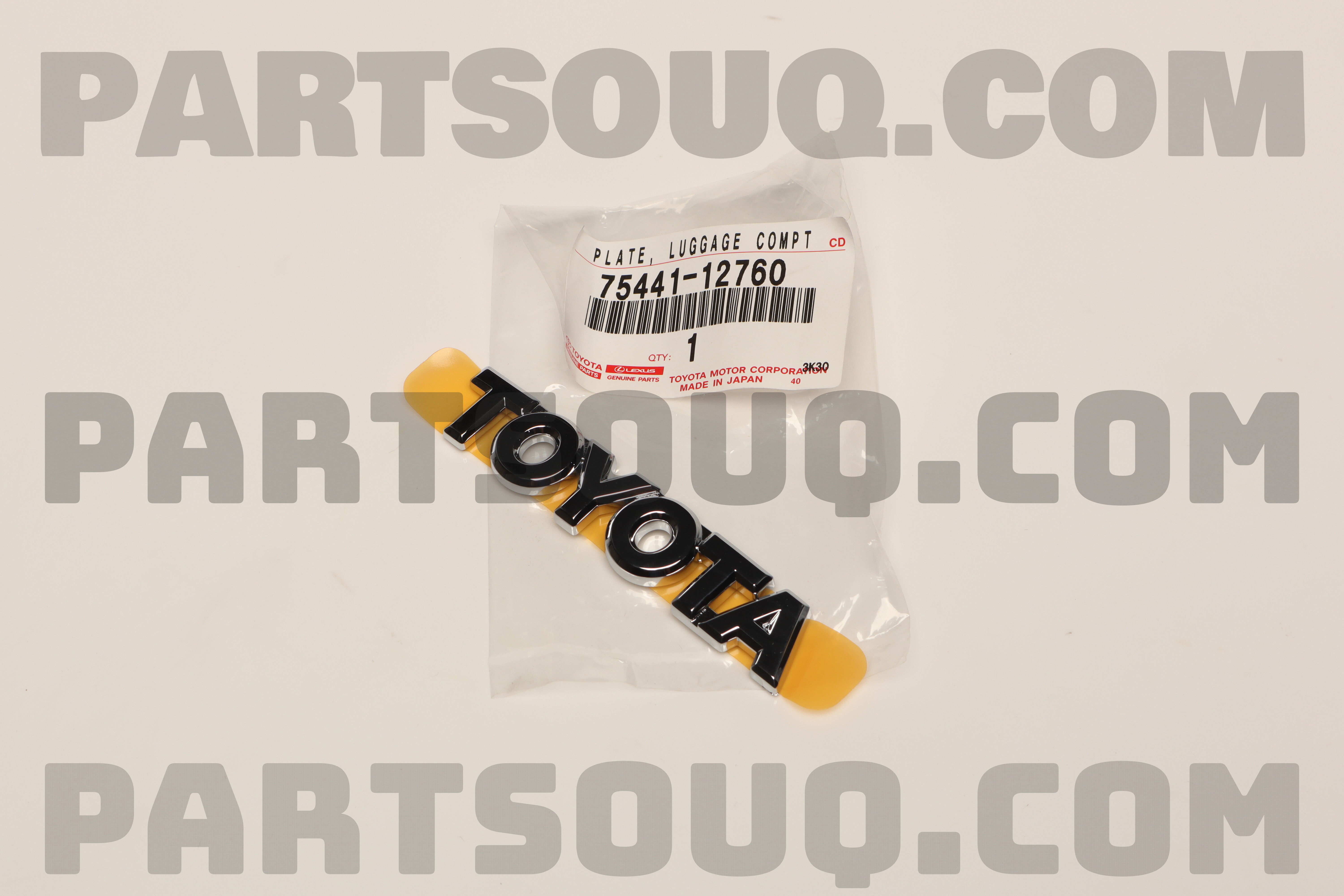 PLATE, LUGGAGE COMPARTMENT DOOR NAME, NO.1 7544112760 | Toyota Parts ...