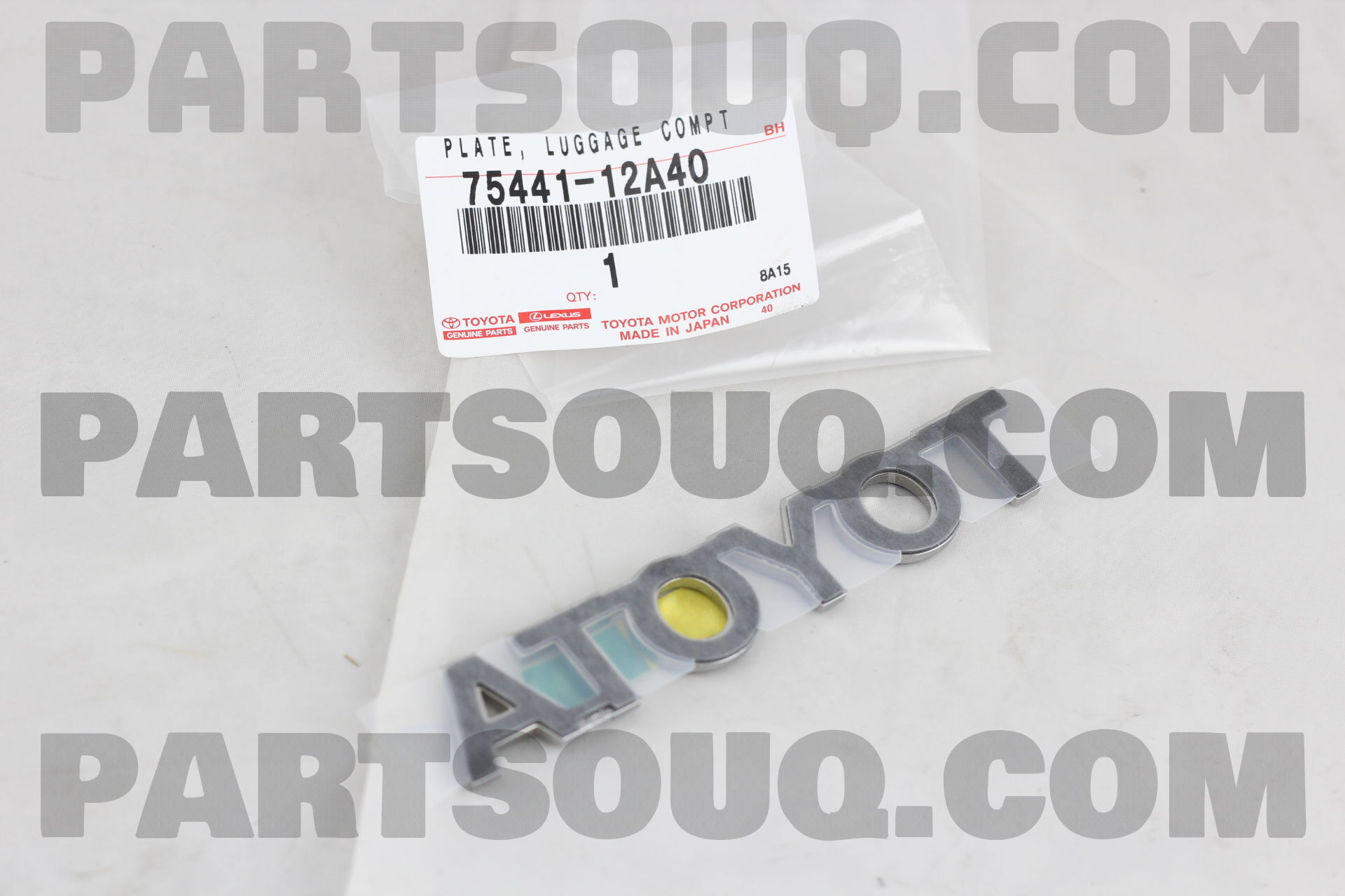 PLATE, BACK DOOR NAME, NO.1 7544112A40 | Toyota Parts | PartSouq