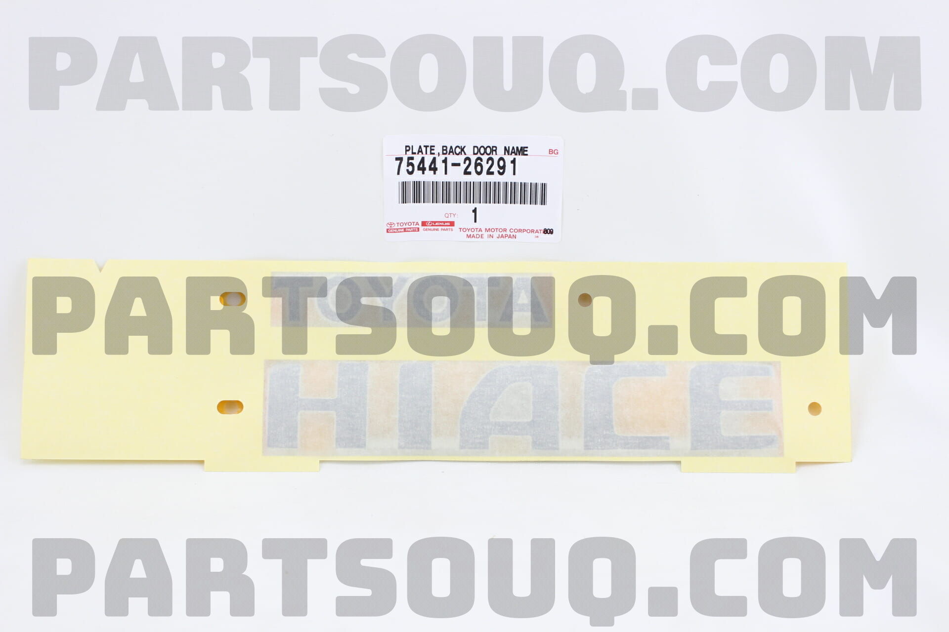 PLATE, BACK DOOR NAME 7544126291 | Toyota Parts | PartSouq