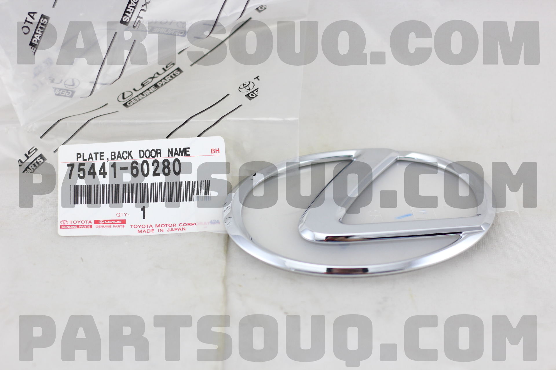 PLATE, BACK DOOR NAME, NO.1 7544160280 | Toyota Parts | PartSouq