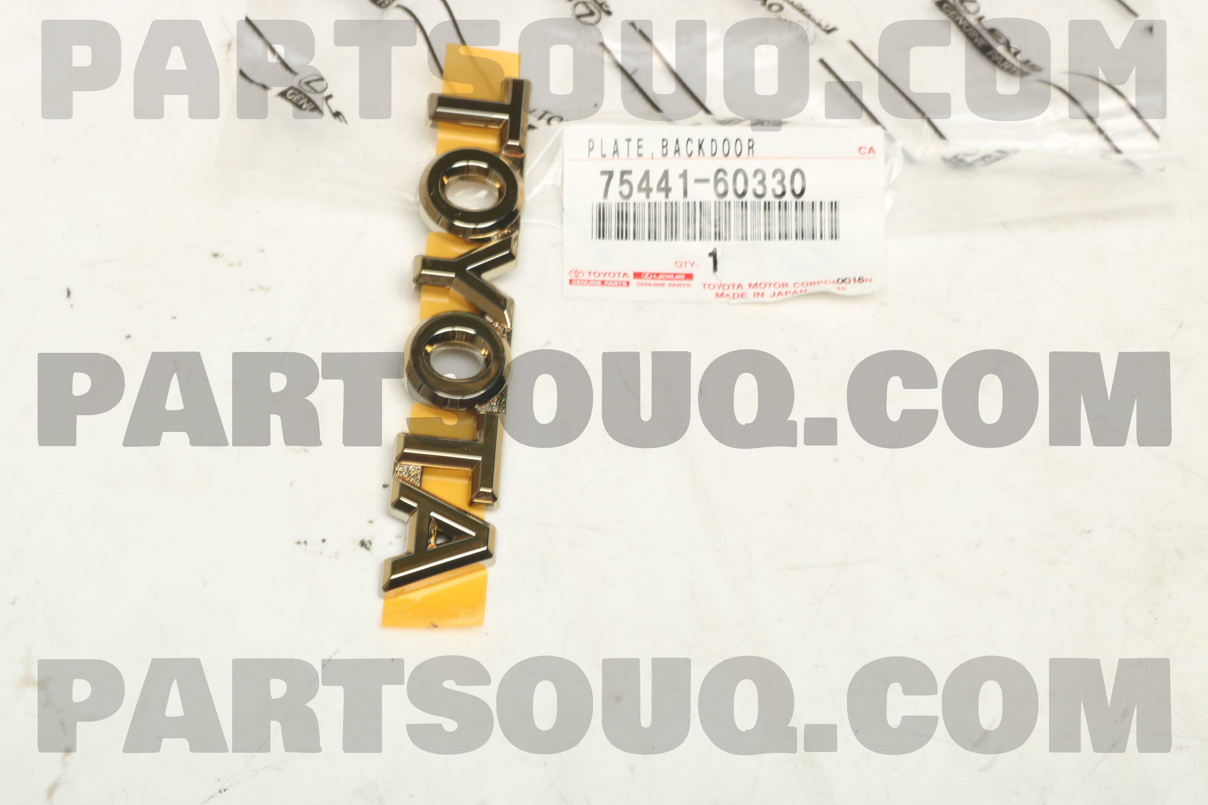 PLATE, LUGGAGE COMPARTMENT DOOR NAME, NO.1 7544160330 | Toyota Parts ...