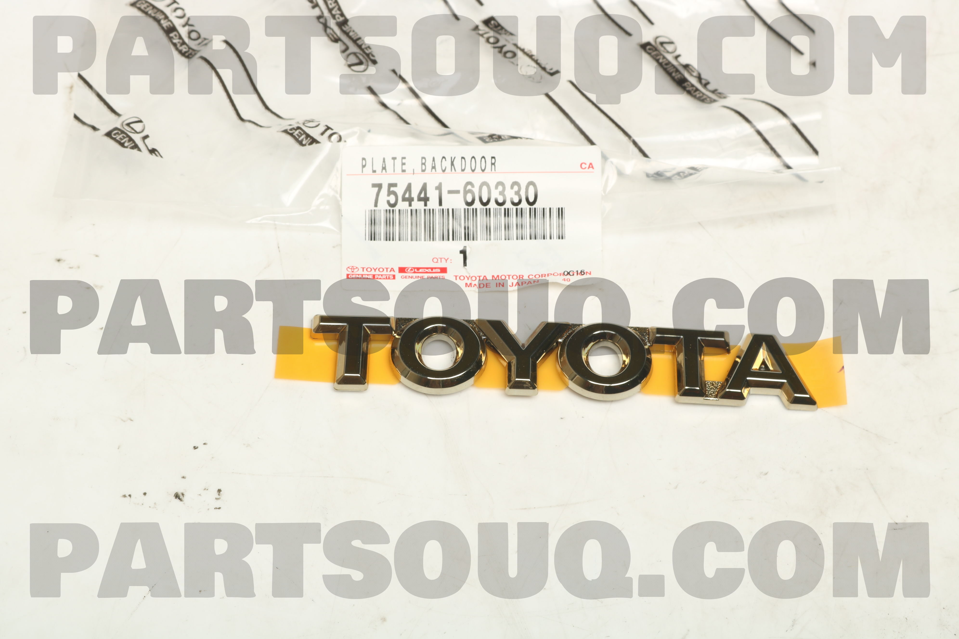 PLATE, LUGGAGE COMPARTMENT DOOR NAME, NO.1 7544160330 | Toyota Parts ...