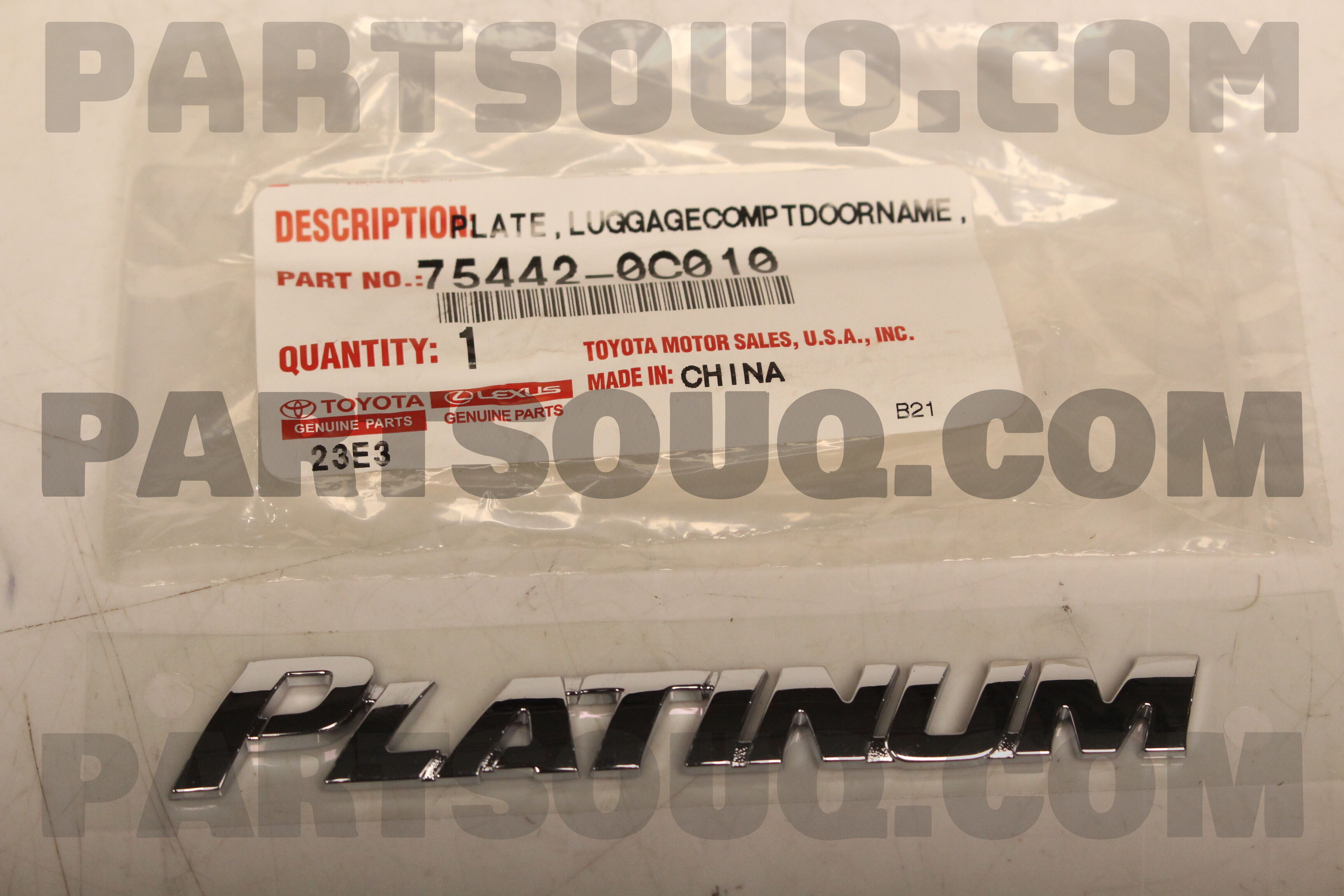 MARK, ROOF SIDE, NO.1 754420C010 | Toyota Parts | PartSouq