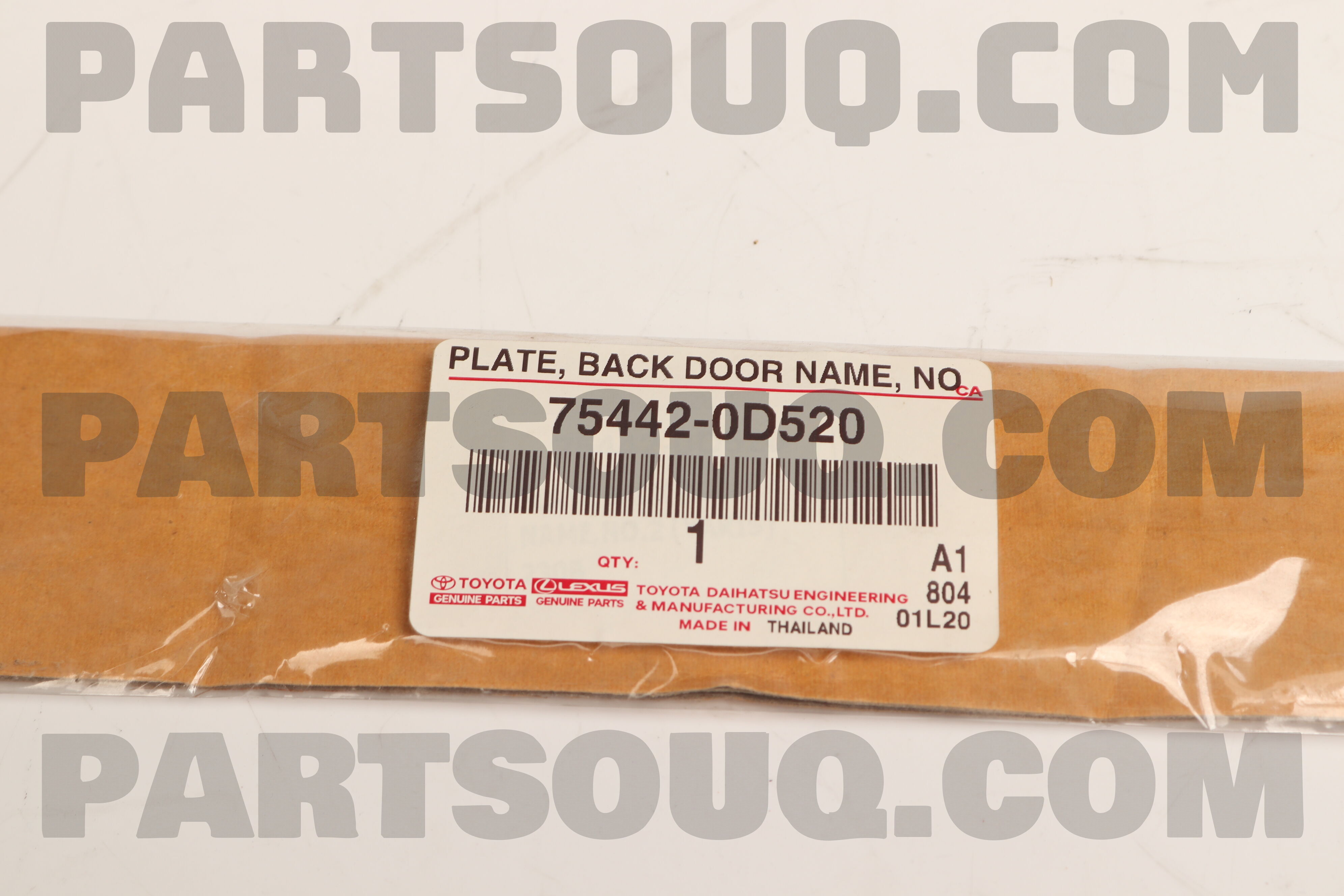 PLATE BACK DOOR NAM 754420D520 | Toyota Parts | PartSouq