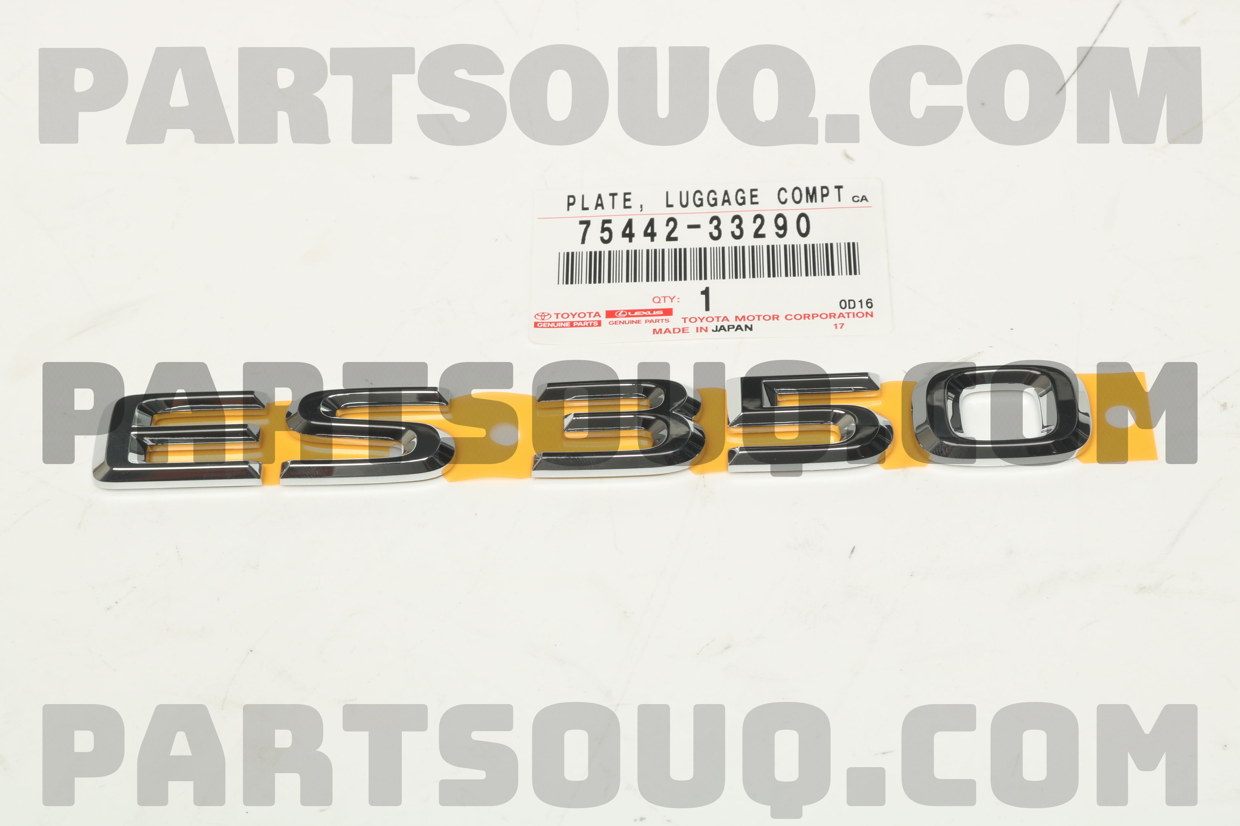 PLATE, LUGGAGE COMPARTMENT DOOR NAME, NO.2 7544233290 | Toyota Parts ...