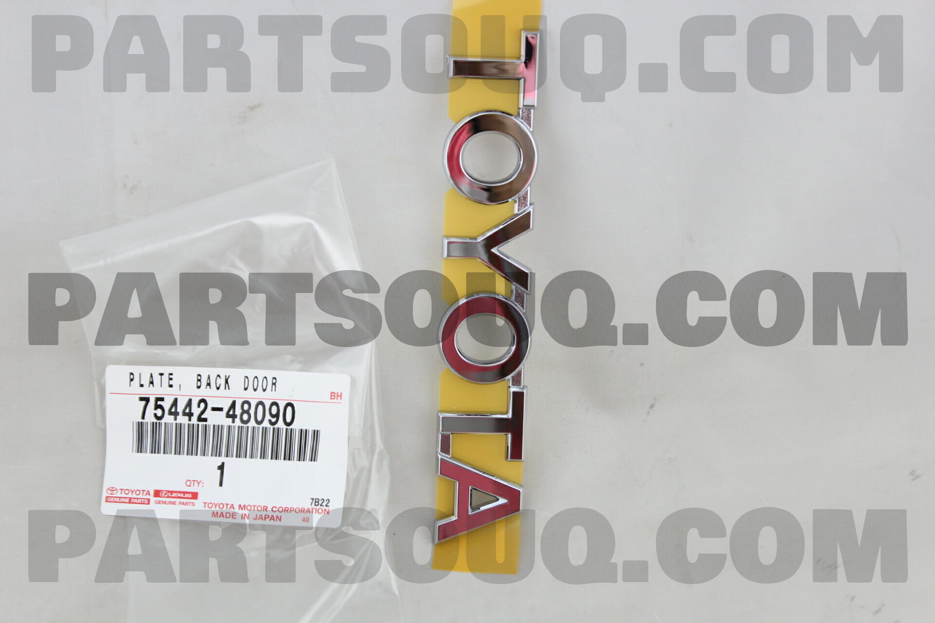 PLATE, BACK DOOR NAME, NO.2 7544248090 | Toyota Parts | PartSouq