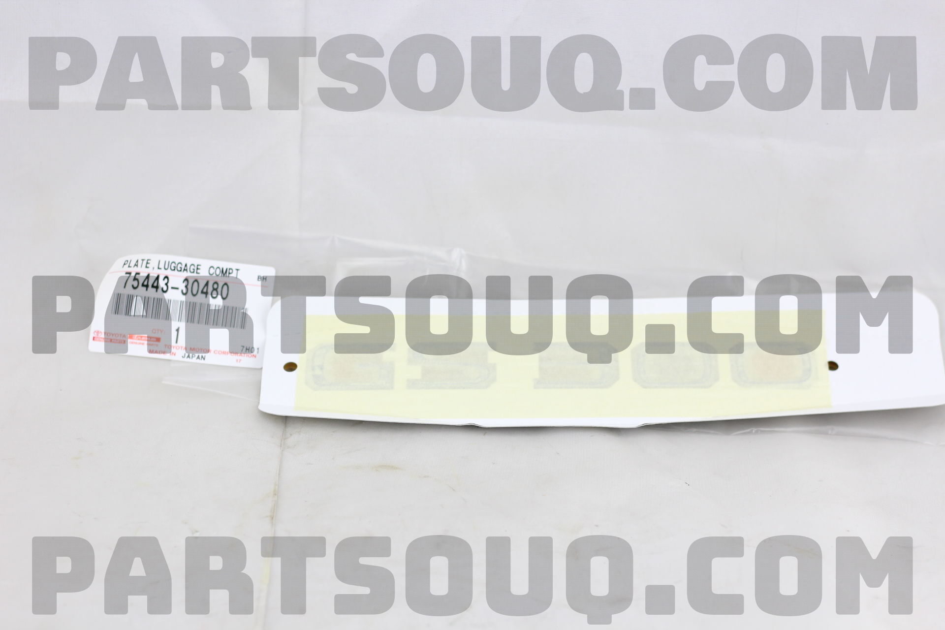 PLATE, LUGGAGE COMPARTMENT DOOR, NO.3 7544330480 | Toyota Parts | PartSouq