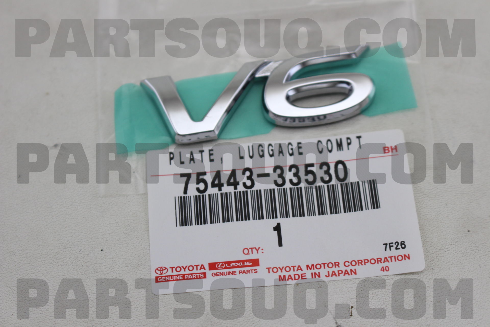 PLATE, LUGGAGE COMPARTMENT DOOR NAME, NO.1 7544306B20 | Toyota Parts ...