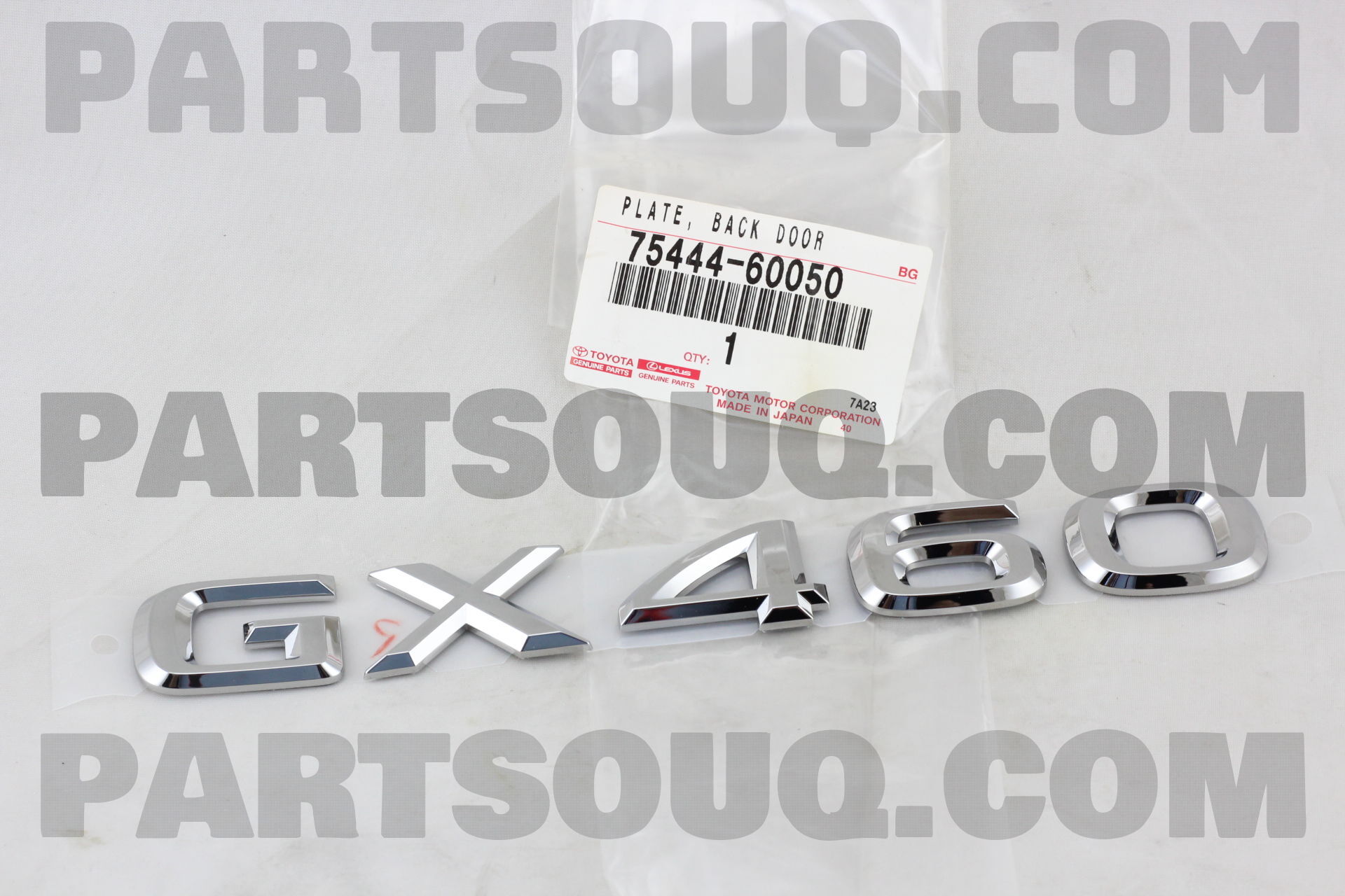 PLATE, BACK DOOR NAME, NO.2 7544460050 | Toyota Parts | PartSouq