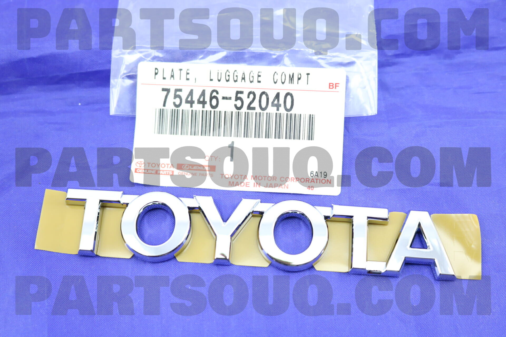 PLATE, BACK DOOR NAME, NO.1 7544112A00 | Toyota Parts | PartSouq
