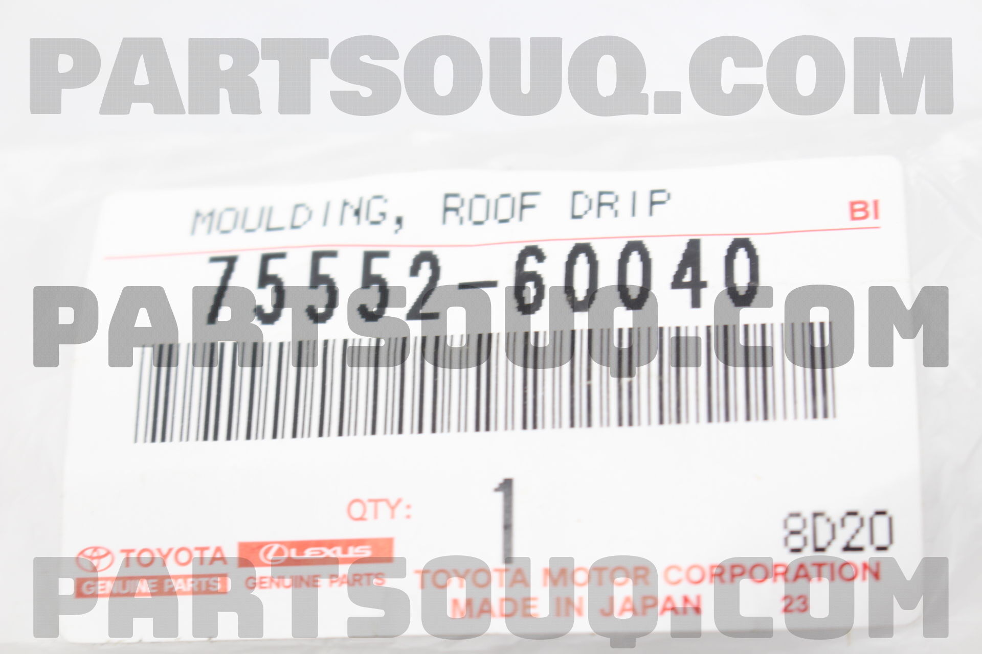 MOULDING, ROOF DRIP SIDE FINISH, LH 7555260040 | Toyota Parts | PartSouq