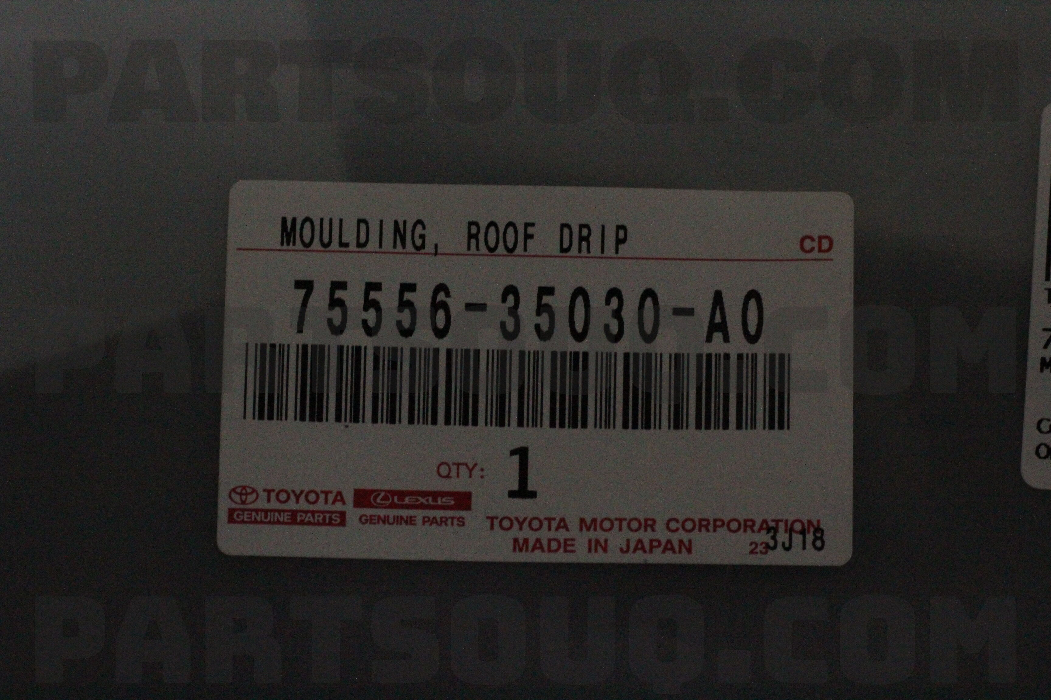 MOULDING, ROOF DRIP SIDE FINISH, CENTER, RH/LH 7555635030A0 | Toyota ...