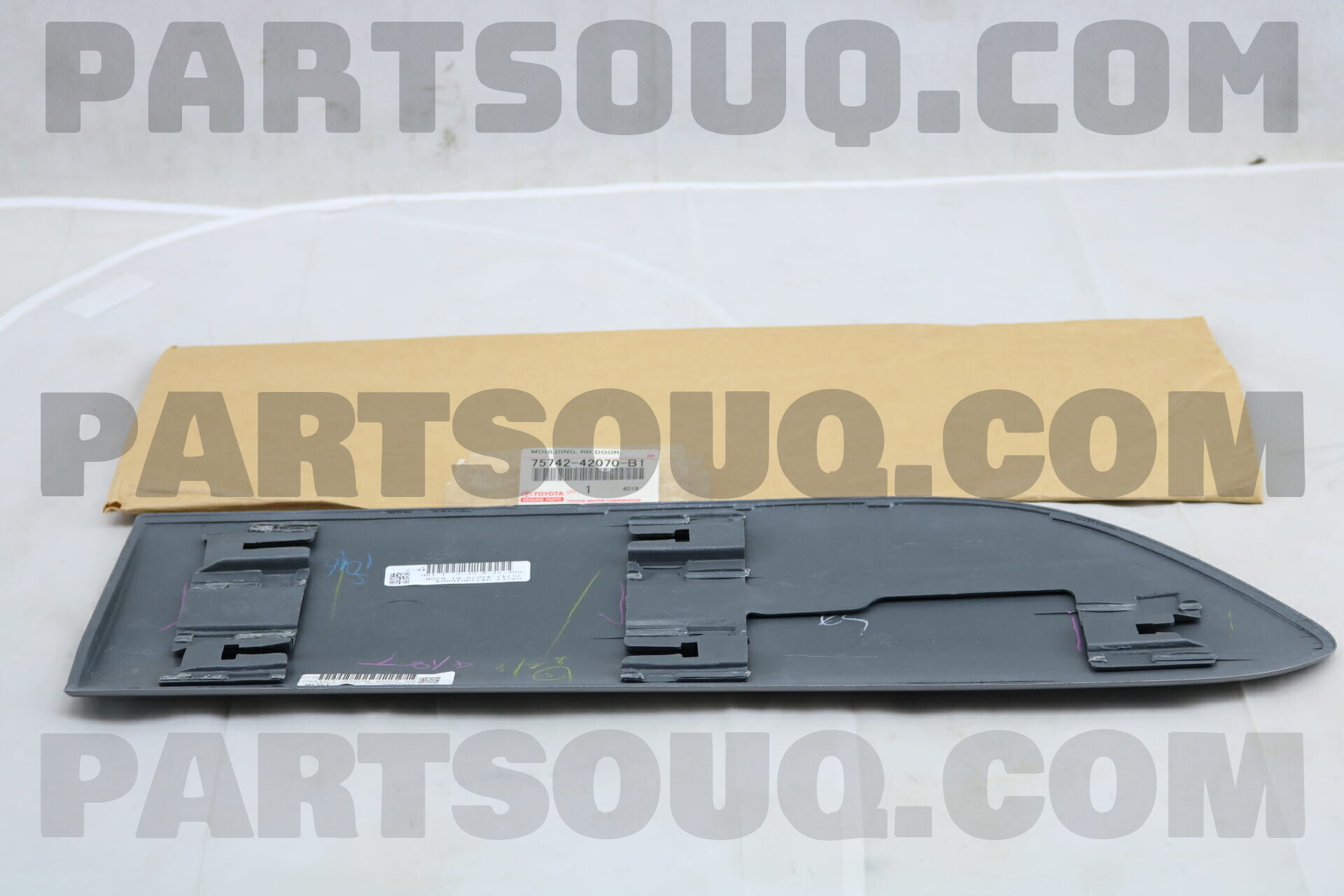 MOULDING, REAR DOOR, OUTSIDE LH 7574242070B1 | Toyota Parts | PartSouq