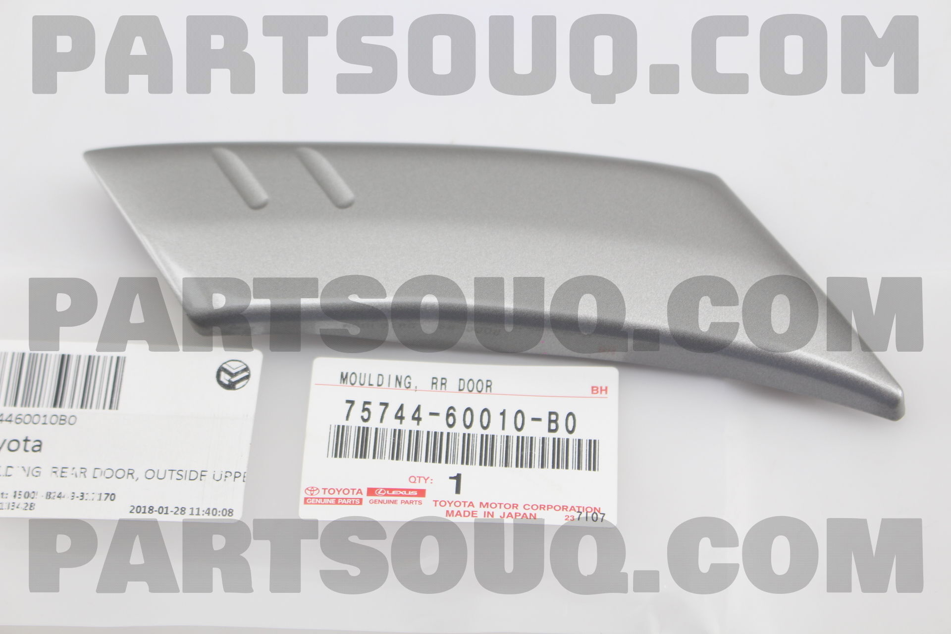MOULDING, REAR DOOR, OUTSIDE UPPER REAR LH 7574460010B0 | Toyota Parts ...