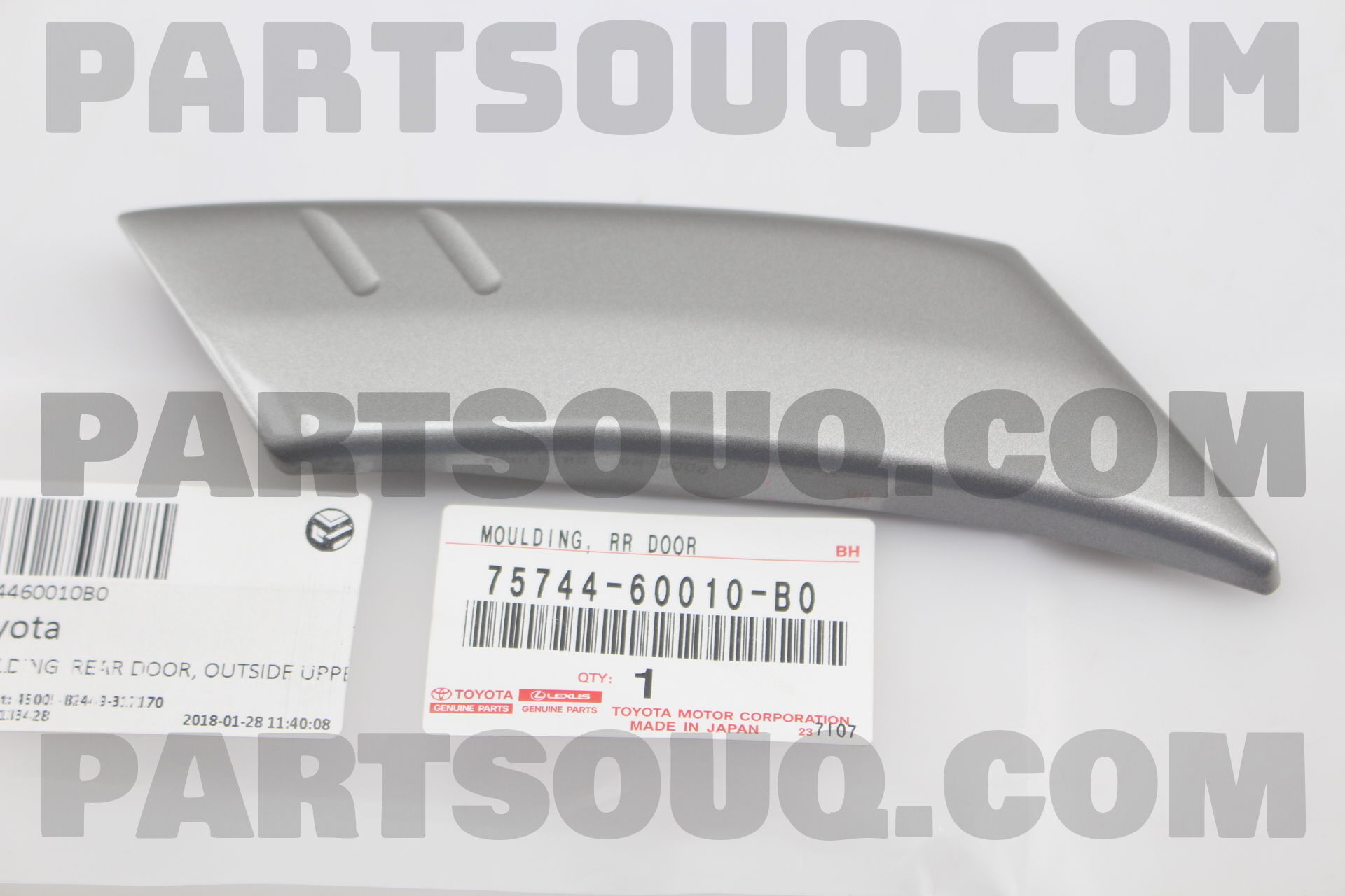 MOULDING, REAR DOOR, OUTSIDE UPPER REAR LH 7574460010B0 | Toyota Parts ...