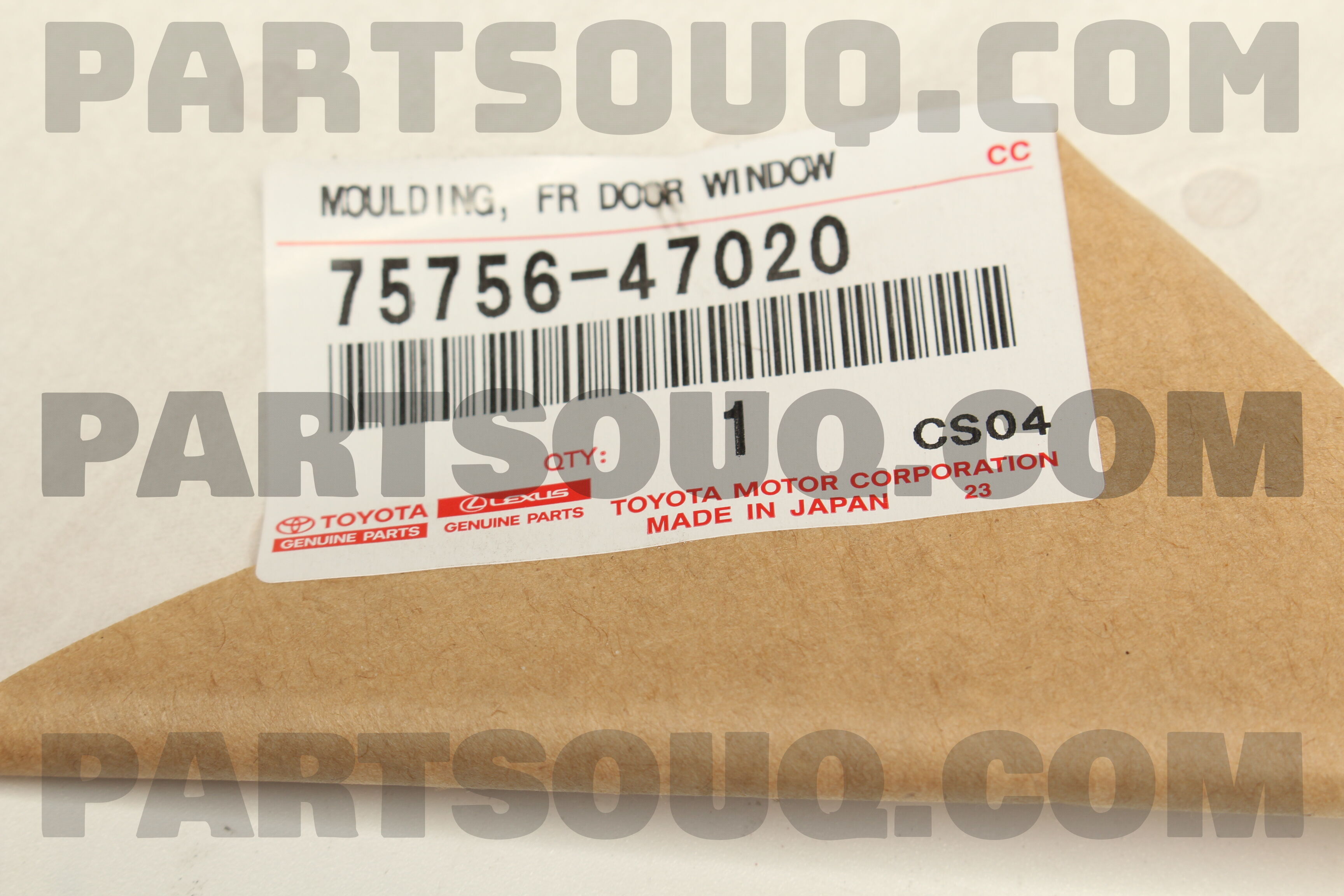 MOULDING, FRONT DOOR WINDOW FRAME, REAR LH 7575647020 | Toyota Parts ...