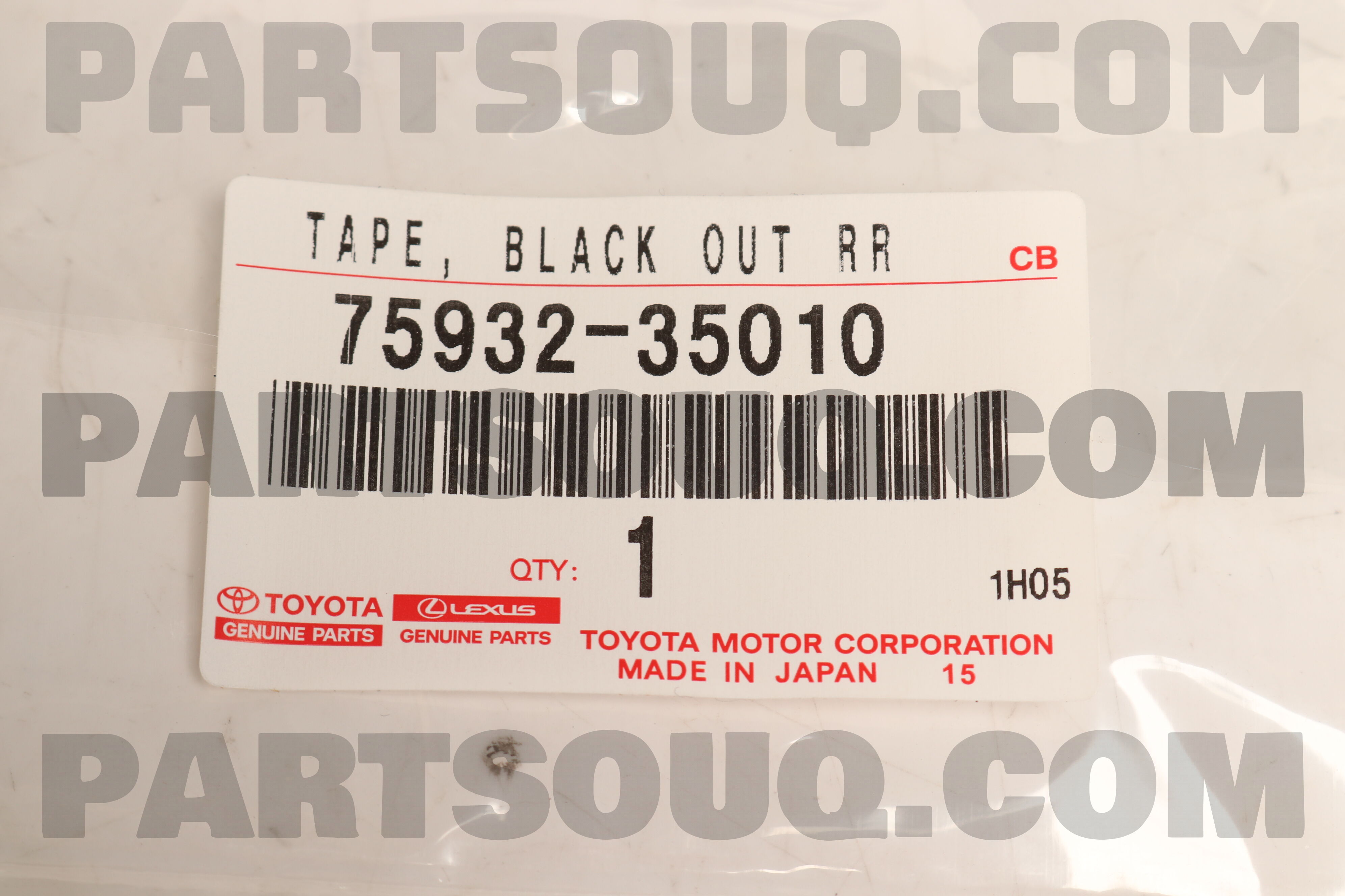 TAPE, BLACK OUT, OUTER UPPER LH 7593235010 | Toyota Parts | PartSouq