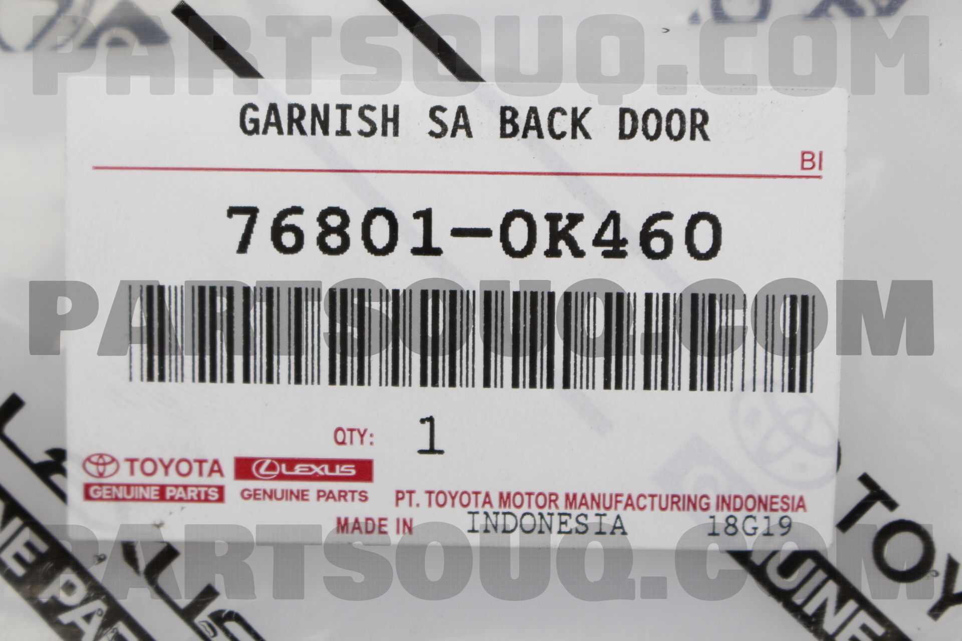 GARNISH SUB-ASSY 768010K460 | Toyota Parts | PartSouq