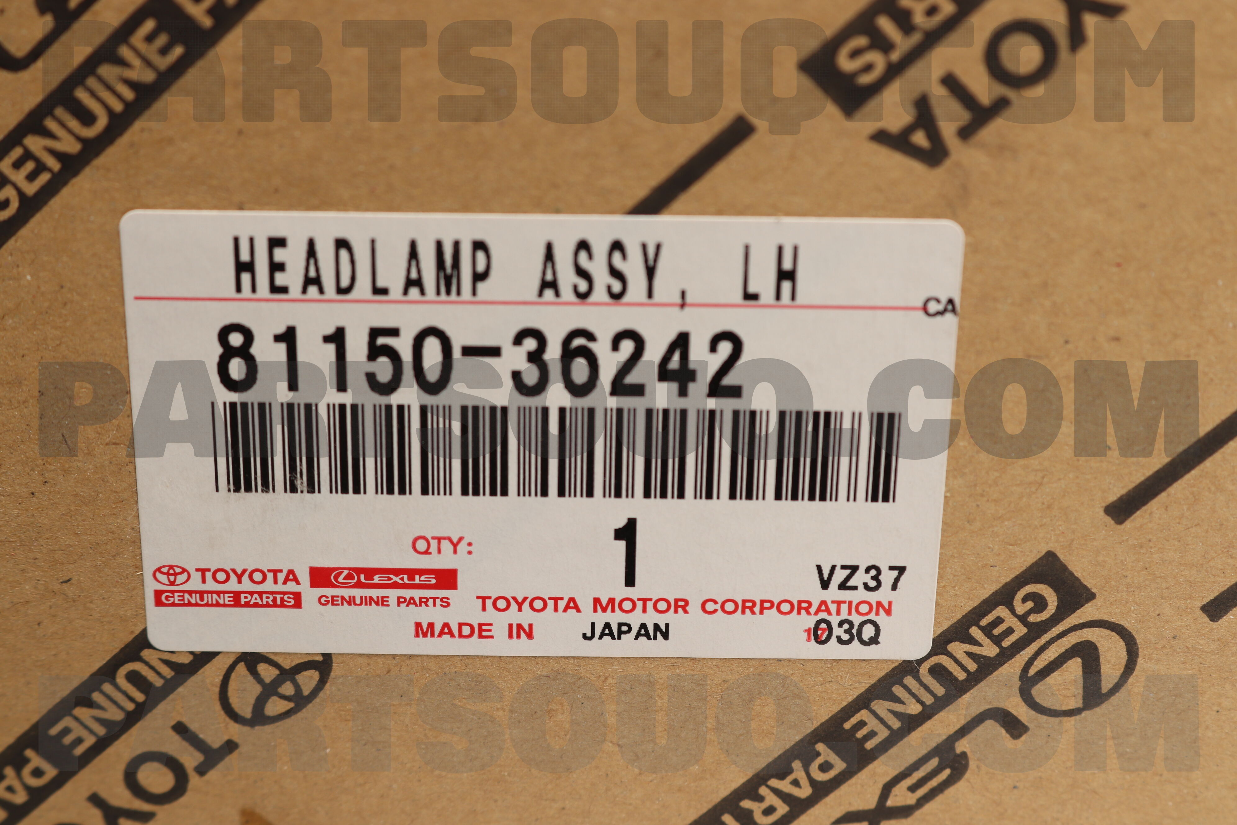 HEADLAMP ASSY, LH 8115036242 | Toyota Parts | PartSouq