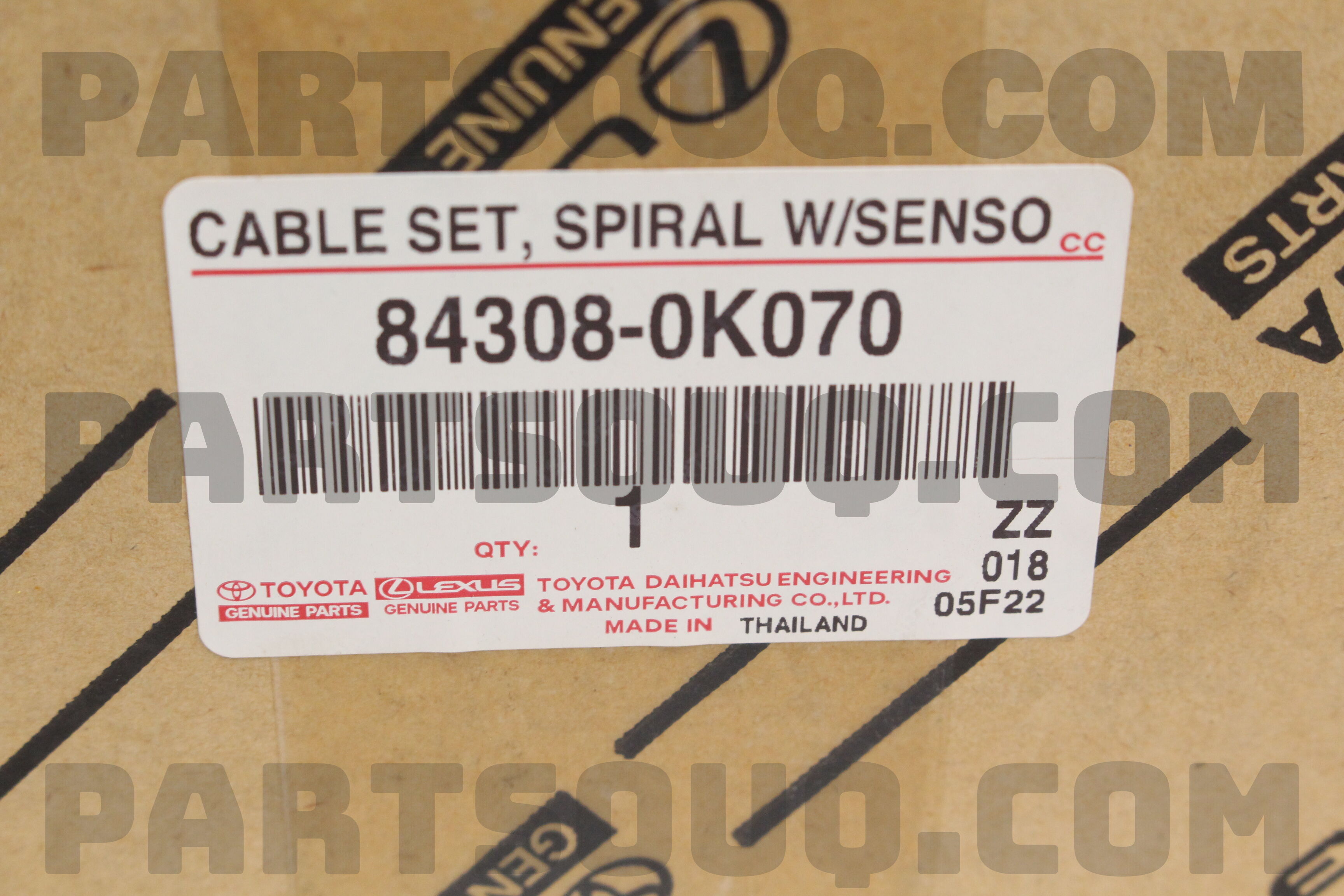 CABLE SET SPIRAL W/ 843080K070 | Toyota Parts | PartSouq