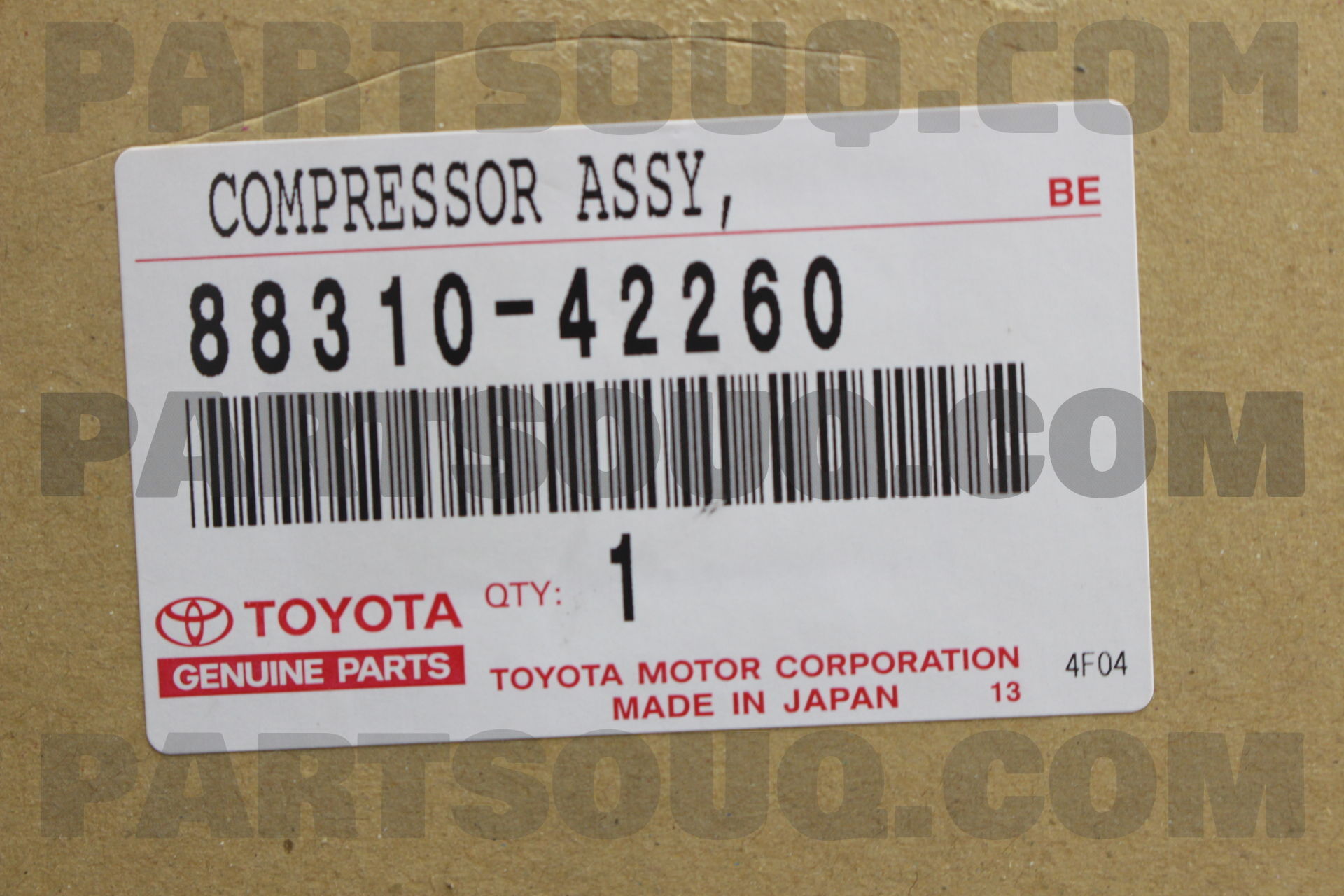 COMPRESSOR ASSY, W/PULLEY 8831042260 | Toyota Parts | PartSouq