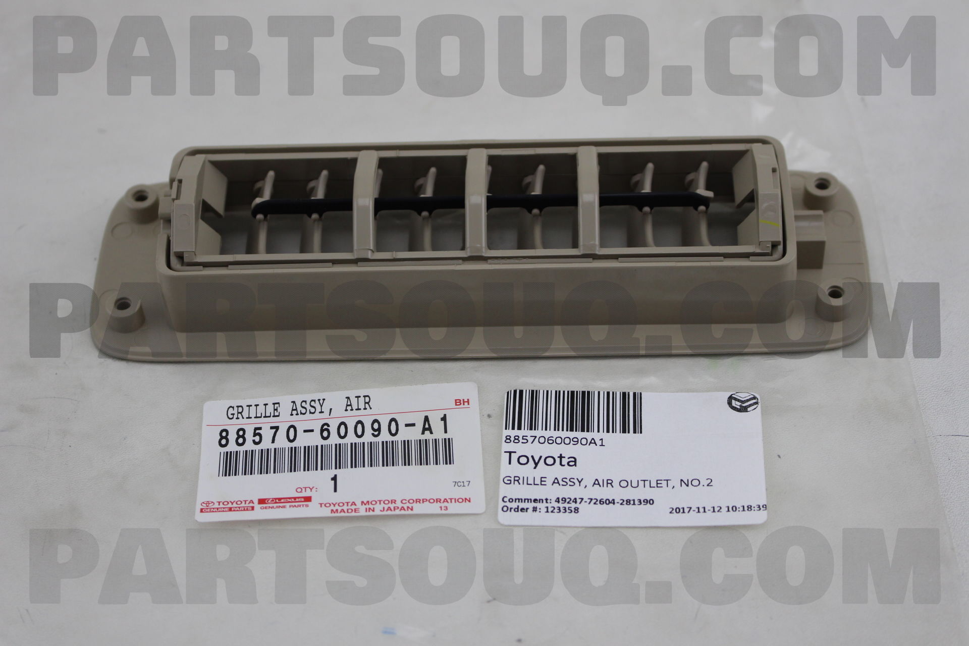GRILLE ASSY, AIR OUTLET, NO.2 8857060090A1 | Toyota Parts | PartSouq
