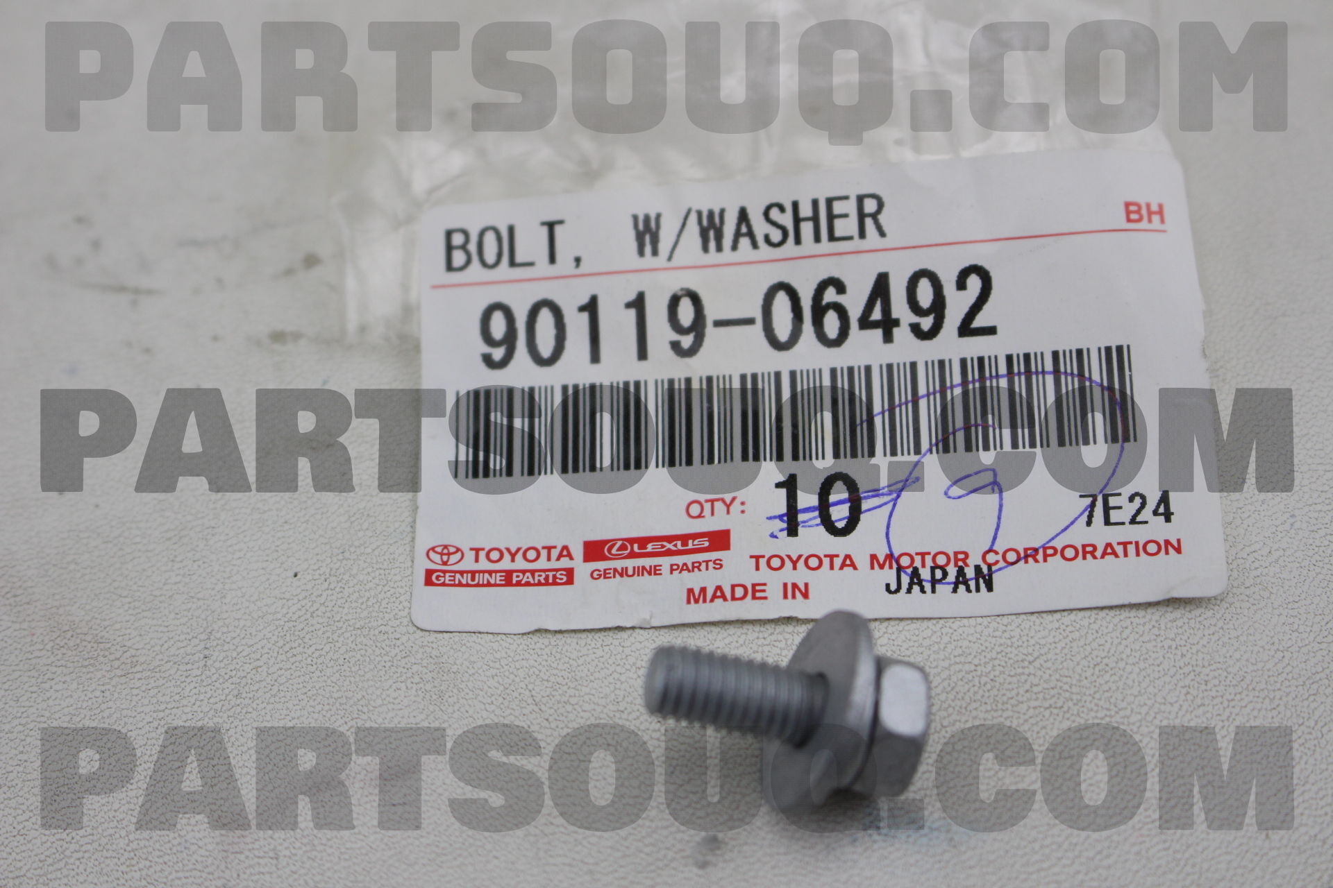 BOLT, W/WASHER 9011906492 | Toyota Parts | PartSouq