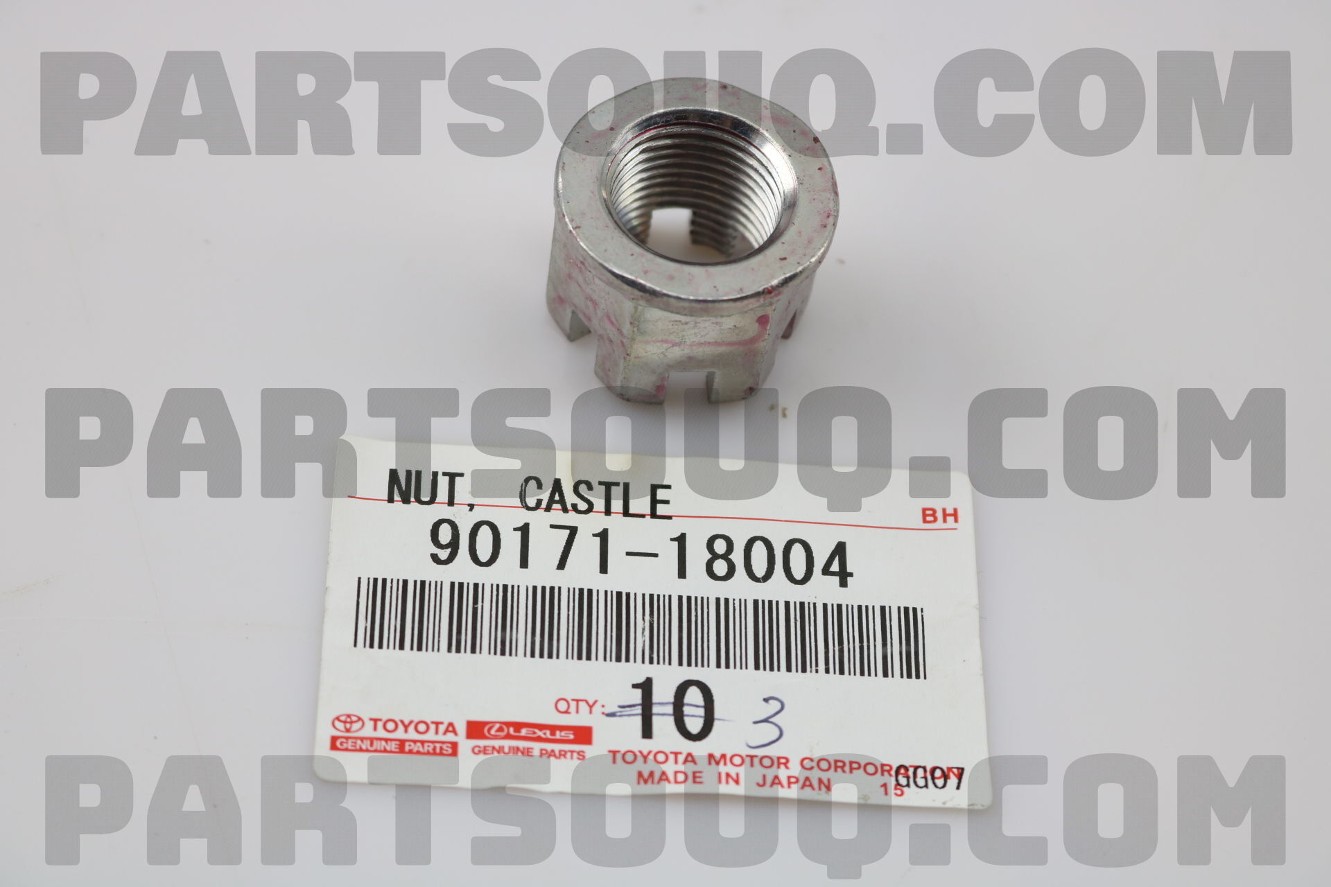NUT, CASTLE (FOR FRONT LOWER BALL JOINT), RH/LH 9017118004 | Toyota ...