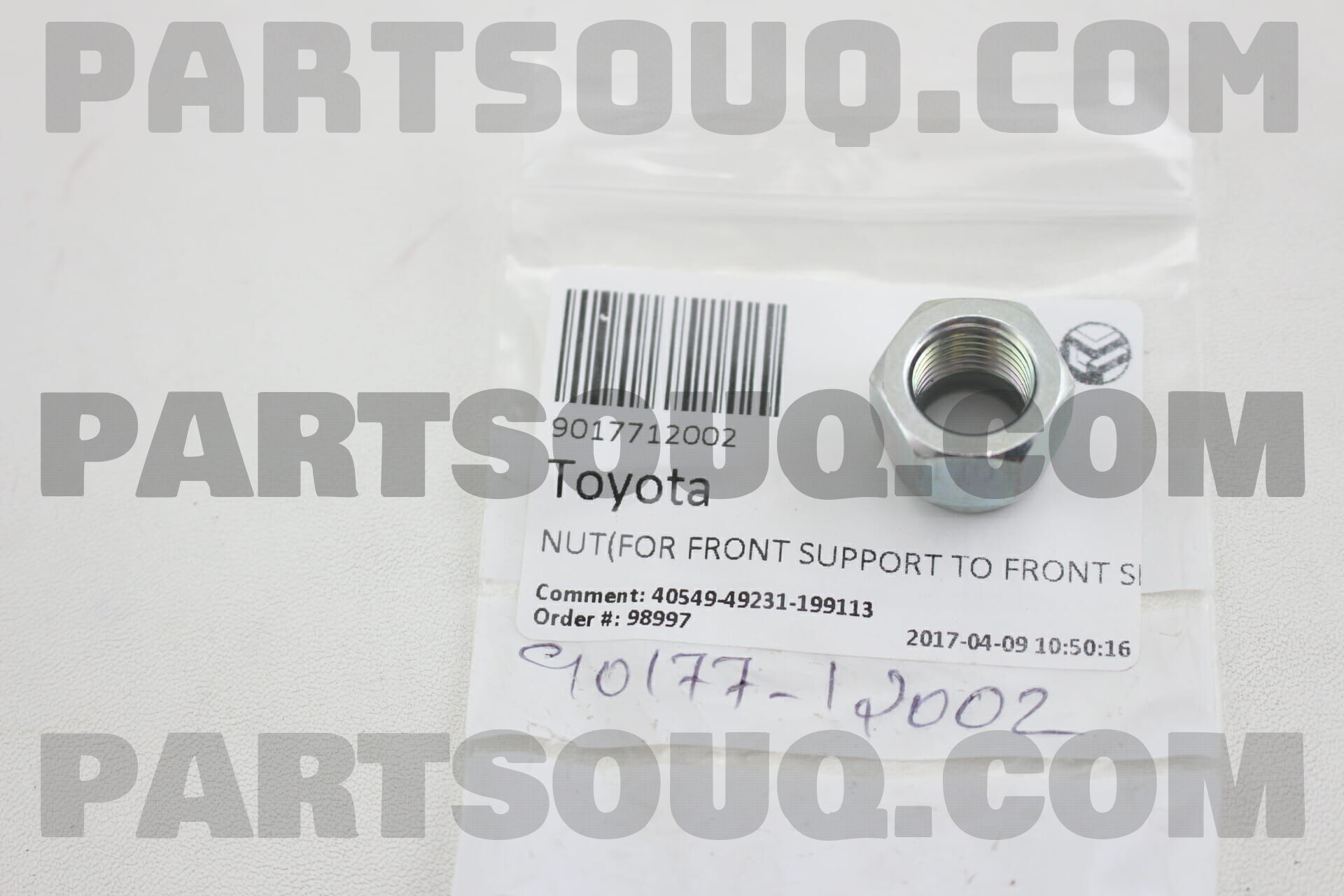NUT(FOR FRONT SUPPORT TO FRONT SHOCK ABSORBER), RH/LH 9017712002 ...