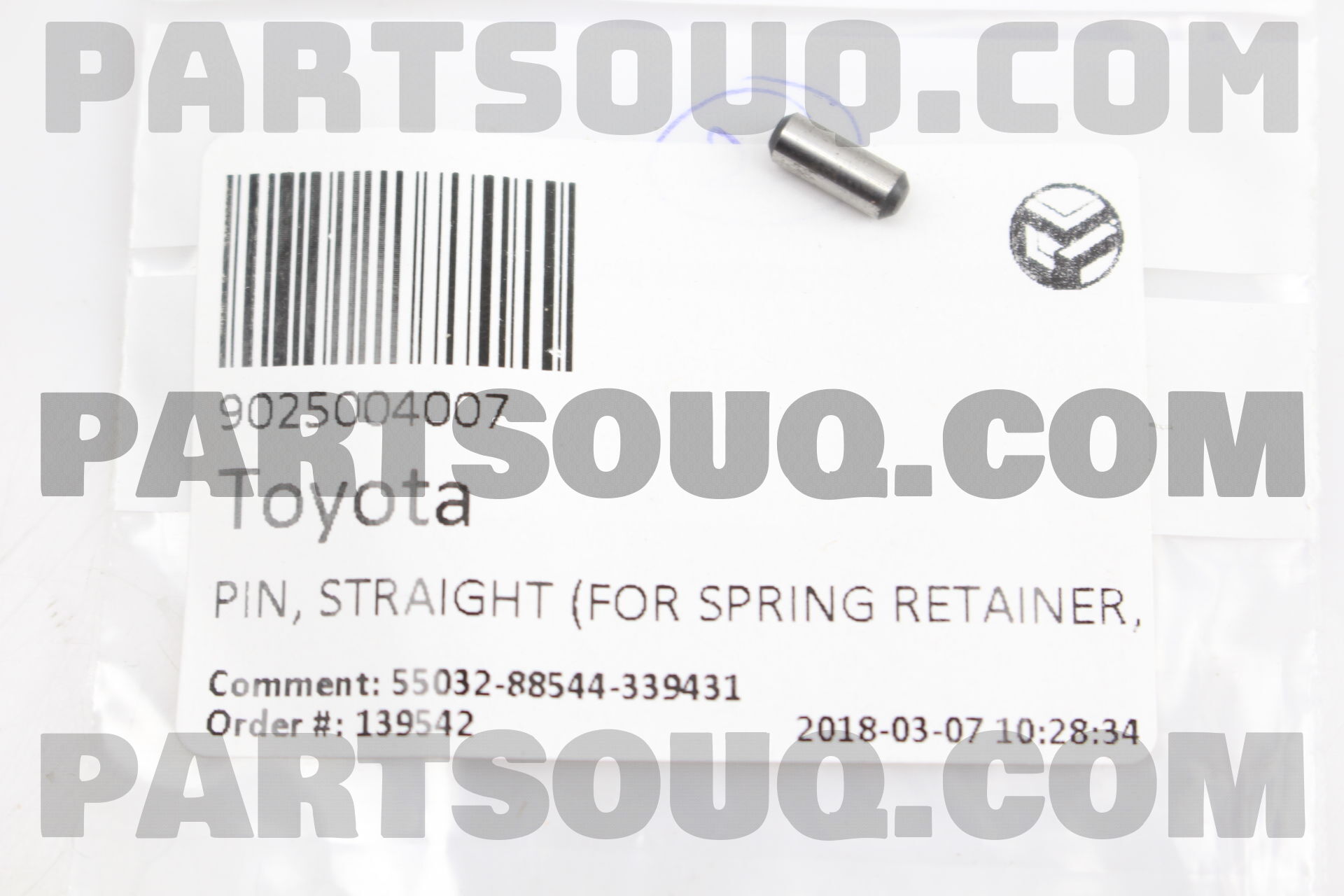 PIN, STRAIGHT (FOR SPRING RETAINER, LH) 9025004007 | Toyota Parts ...