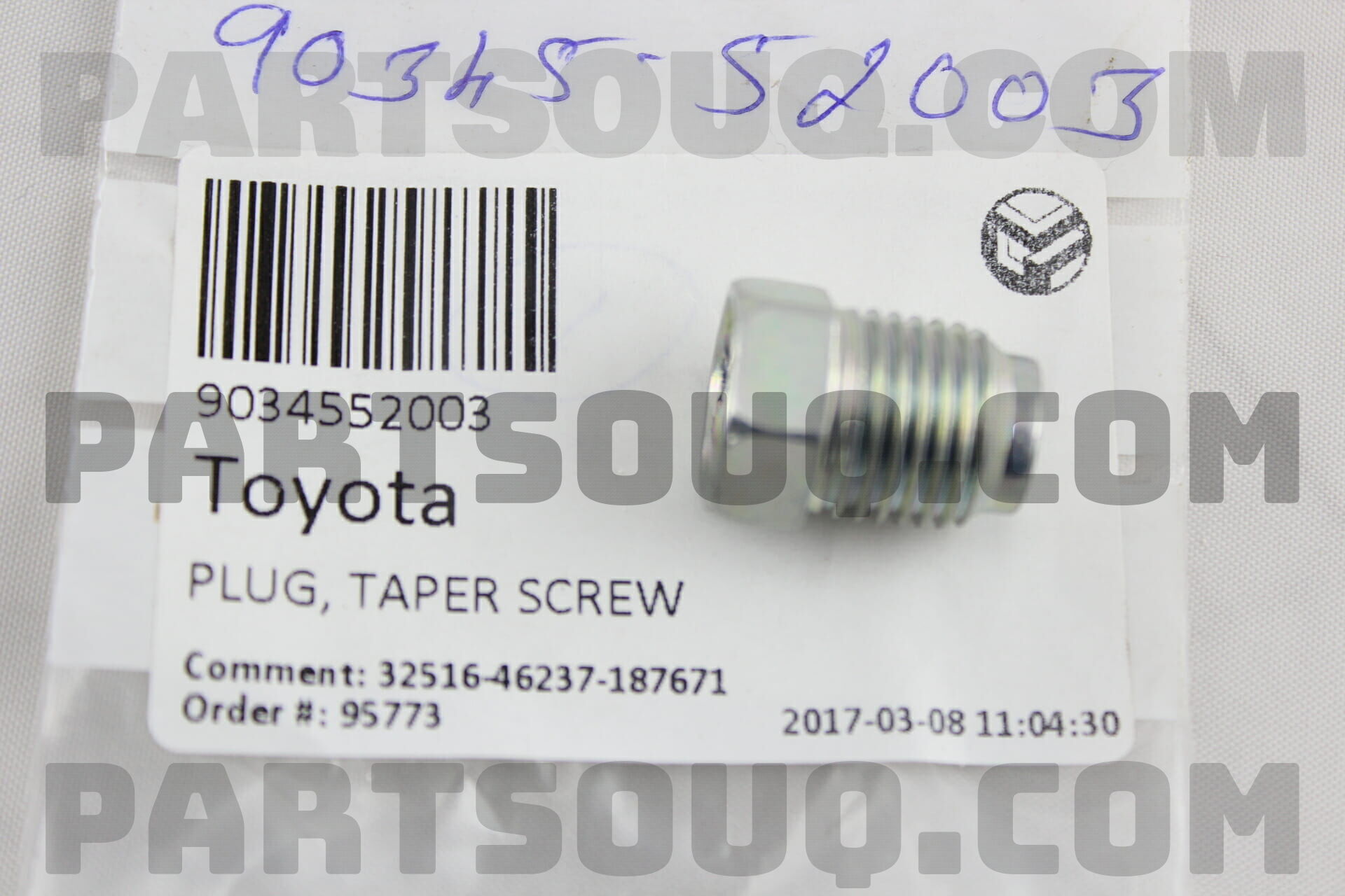 COCK SUB-ASSY, WATER DRAIN(FOR CYLINDER BLOCK) 9034552003 | Toyota ...