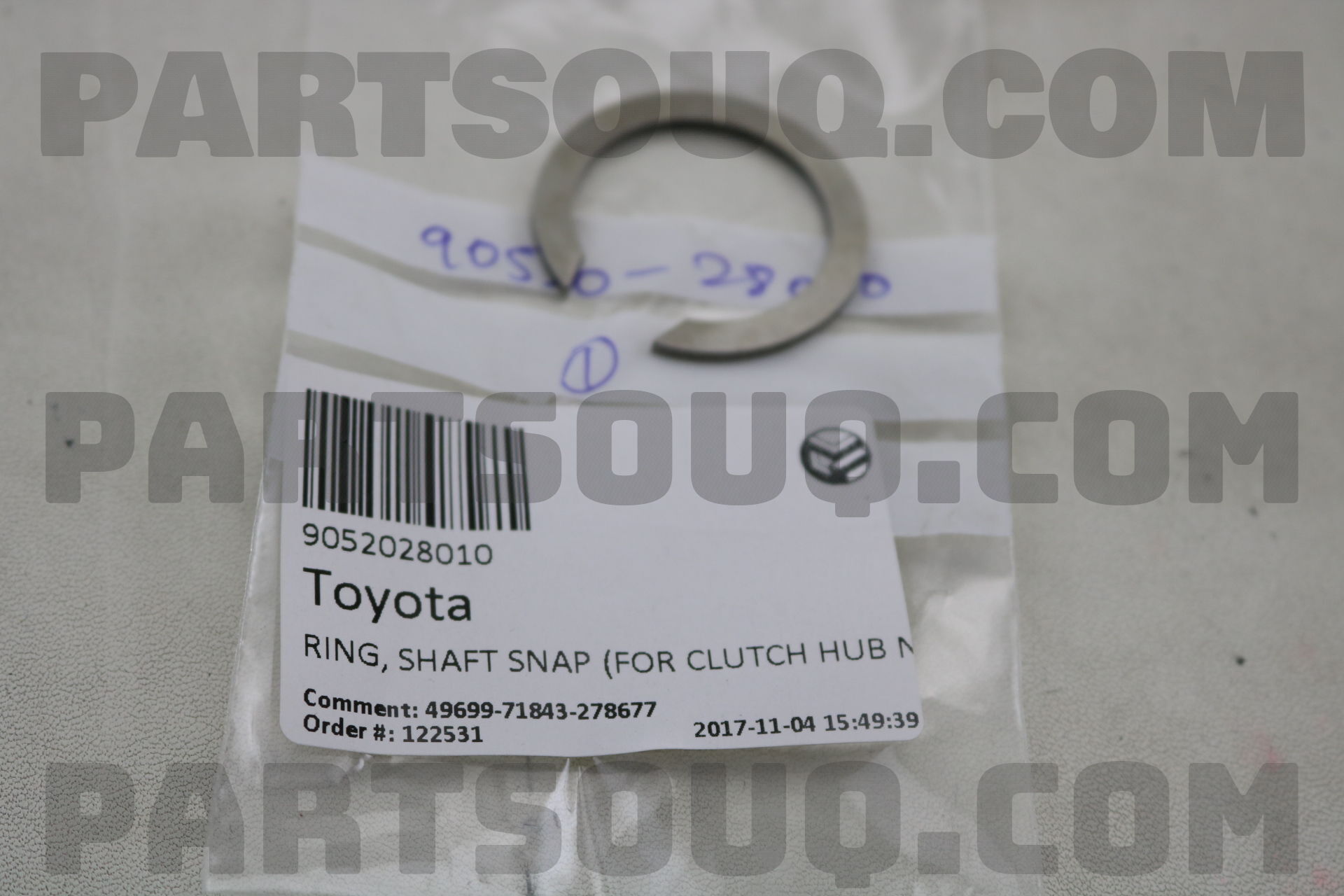 RING, SHAFT SNAP (FOR CLUTCH HUB NO.2 SETTING) 9052028010 | Toyota ...