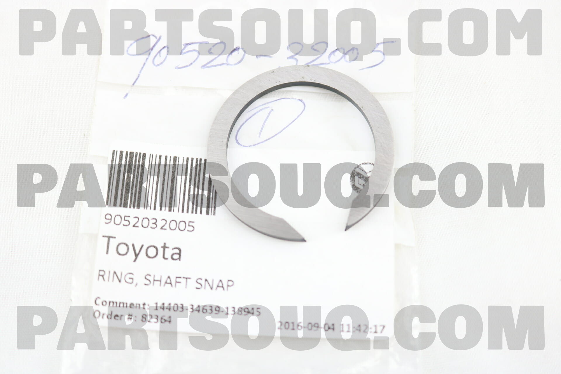 RING, SHAFT SNAP (FOR TRANSFER INPUT BEARING) 9052032005 | Toyota Parts ...