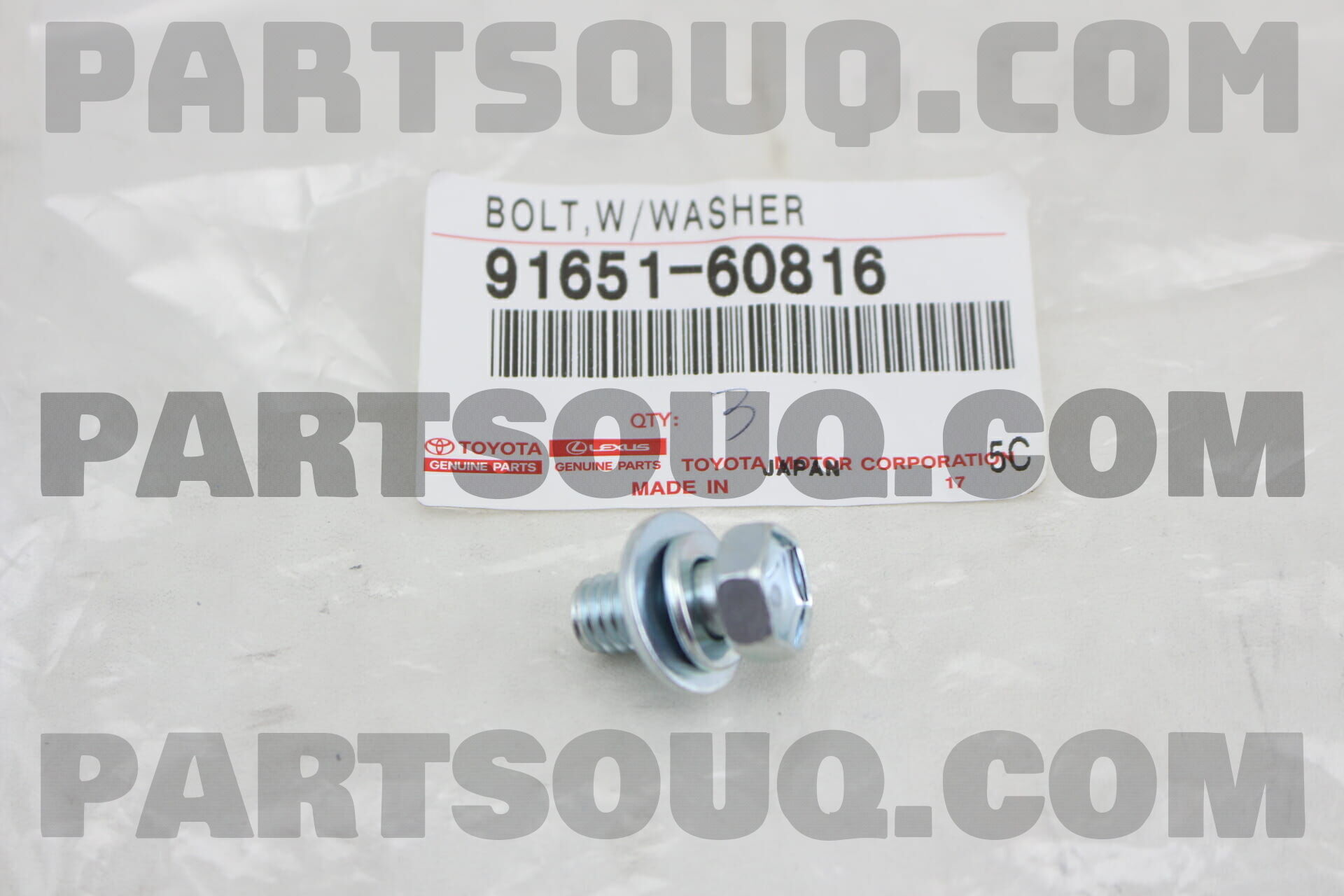 BOLT,W/WASHER 9165160816 | Toyota Parts | PartSouq