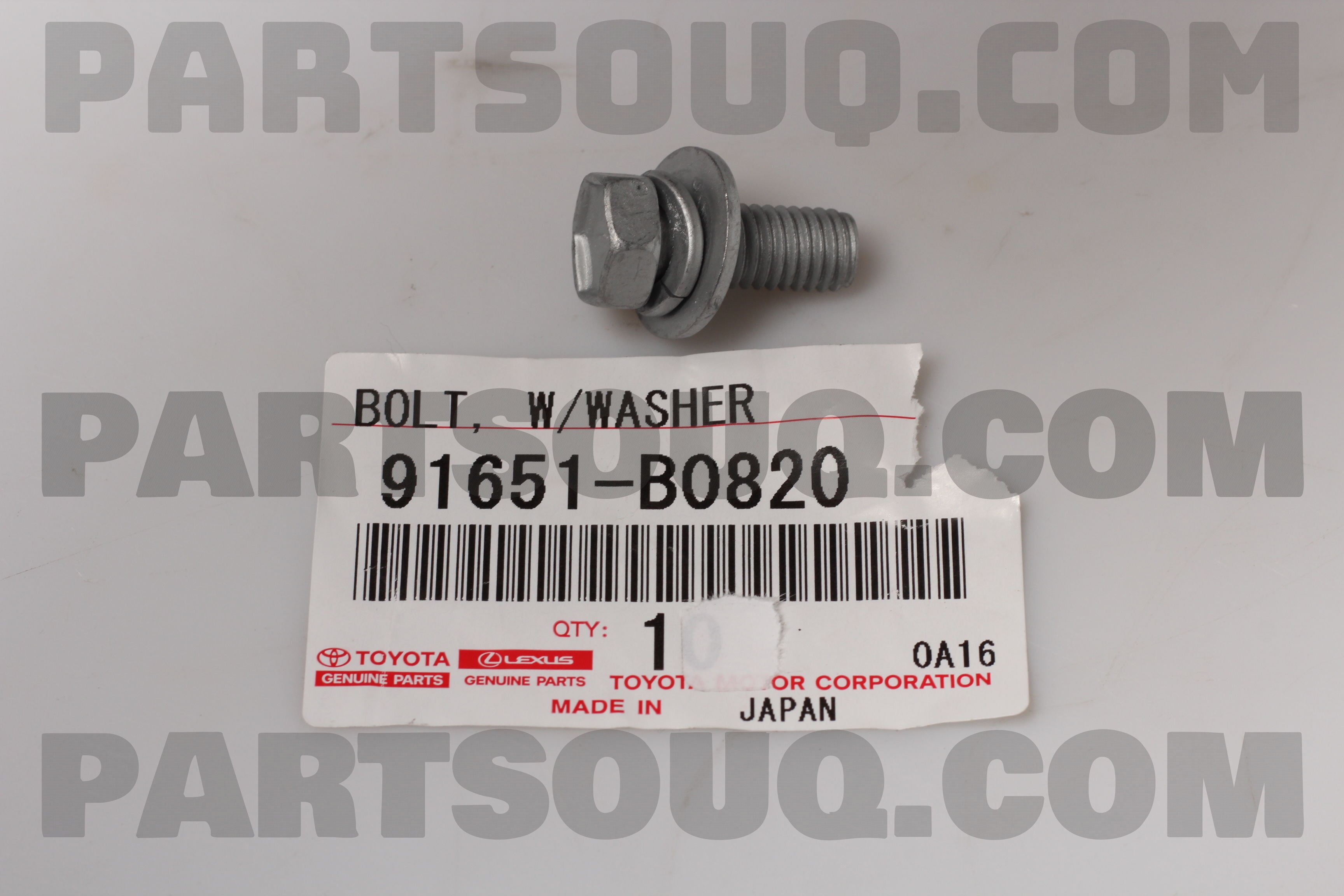 BOLT(FOR AUTOMATIC TRANSMISSION CASE PROTECTOR) 91651B0820 | Toyota ...