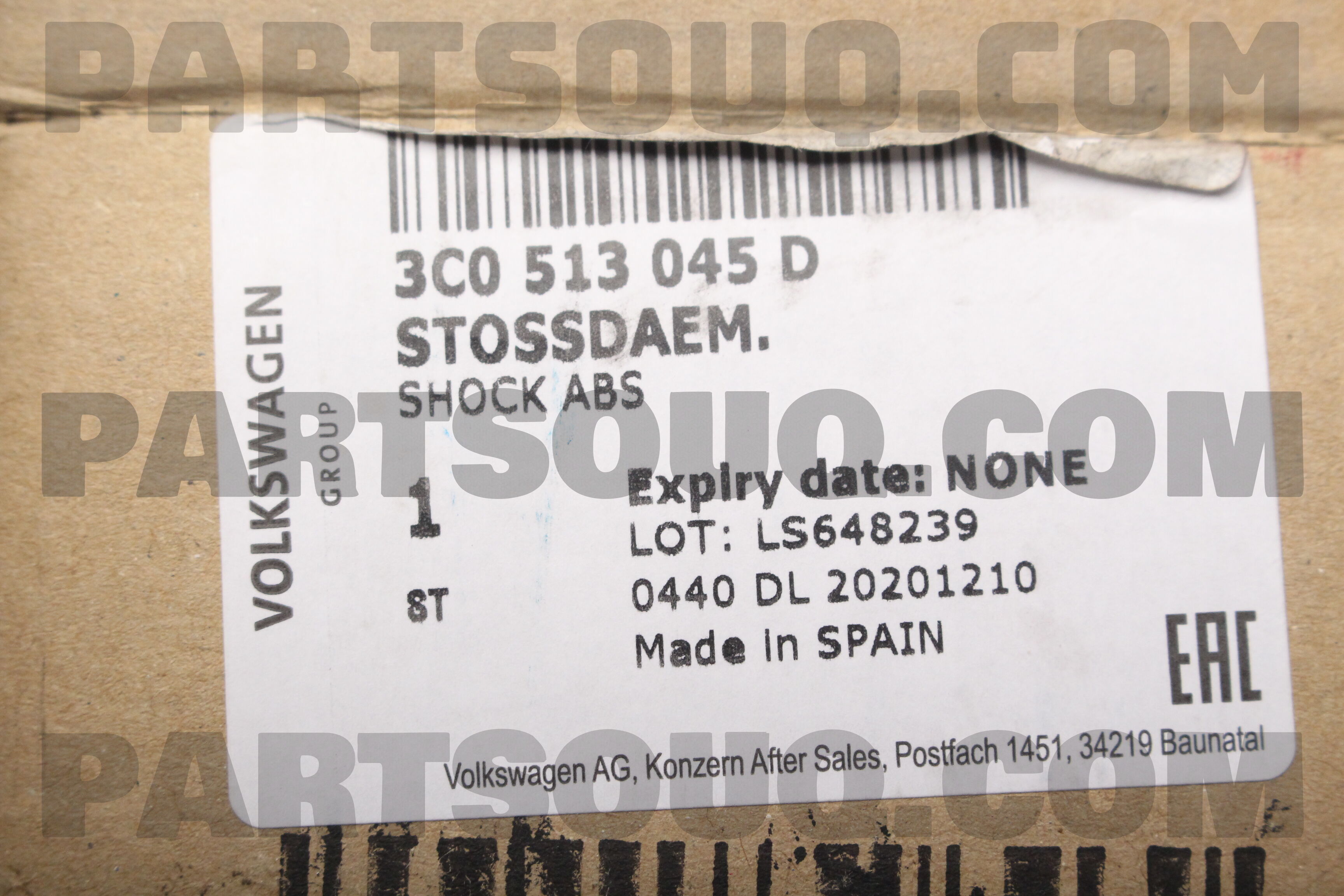 SHOCK ABSORBER-REAR LH/PASSAT 3C0513045D | VAG Parts | PartSouq